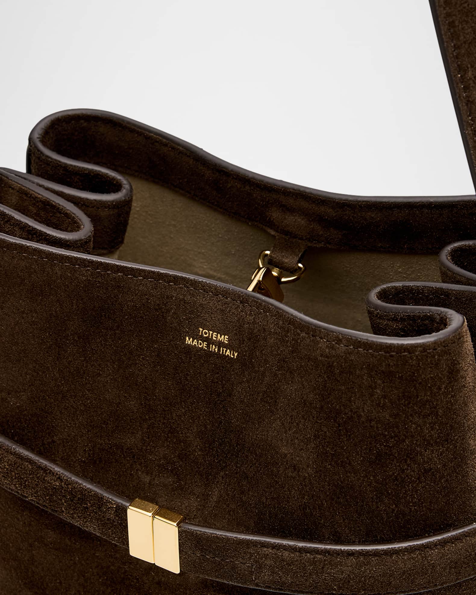 Toteme Belted Suede Bucket Bag | Neiman Marcus