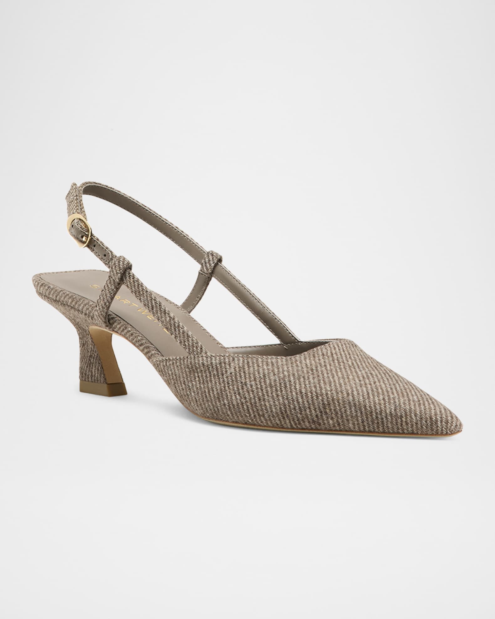 Stuart Weitzman 50mm Vinnie Twill Slingback Pumps | Neiman Marcus