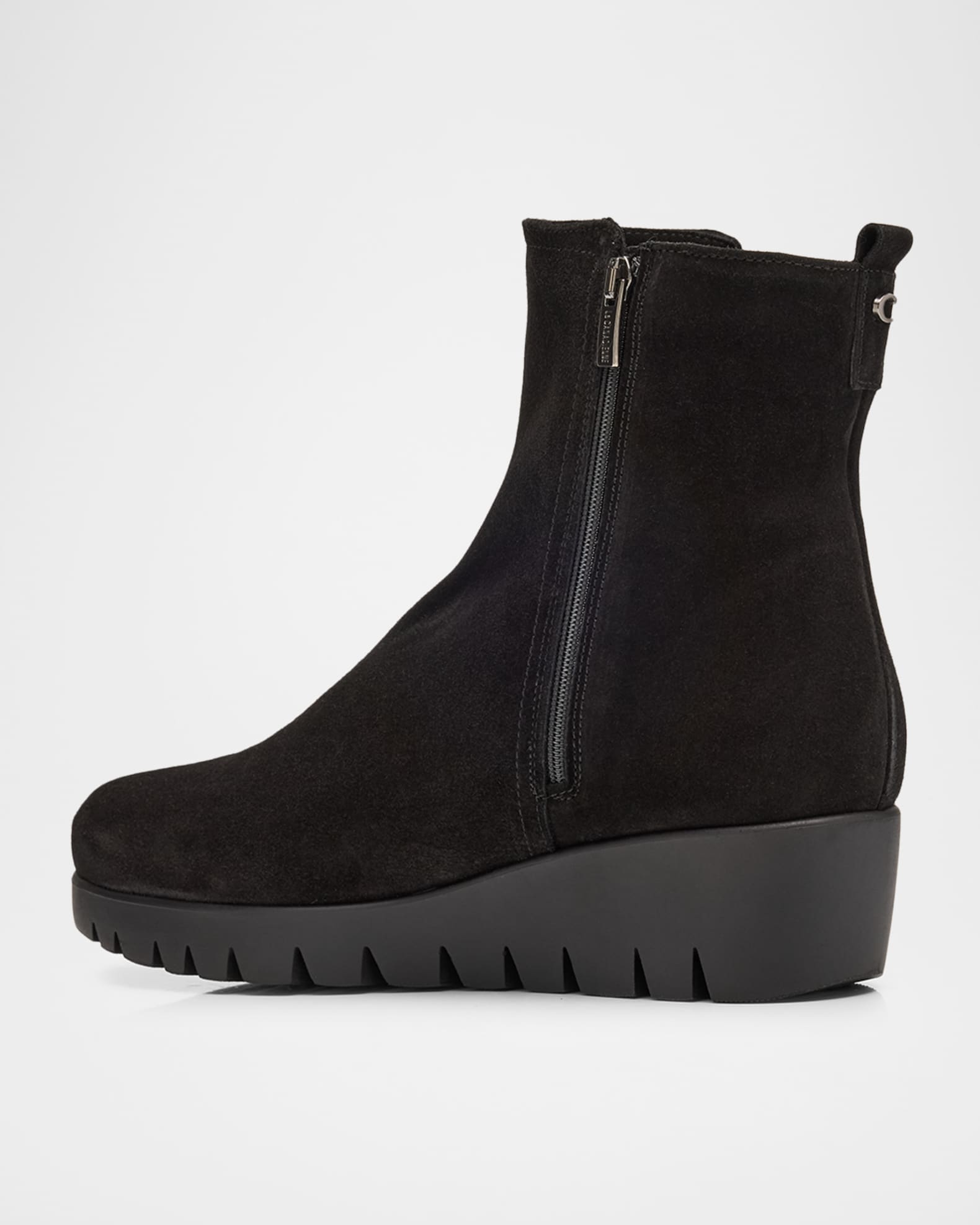 La Canadienne Thyme Waterproof Suede Wedge Booties | Neiman Marcus