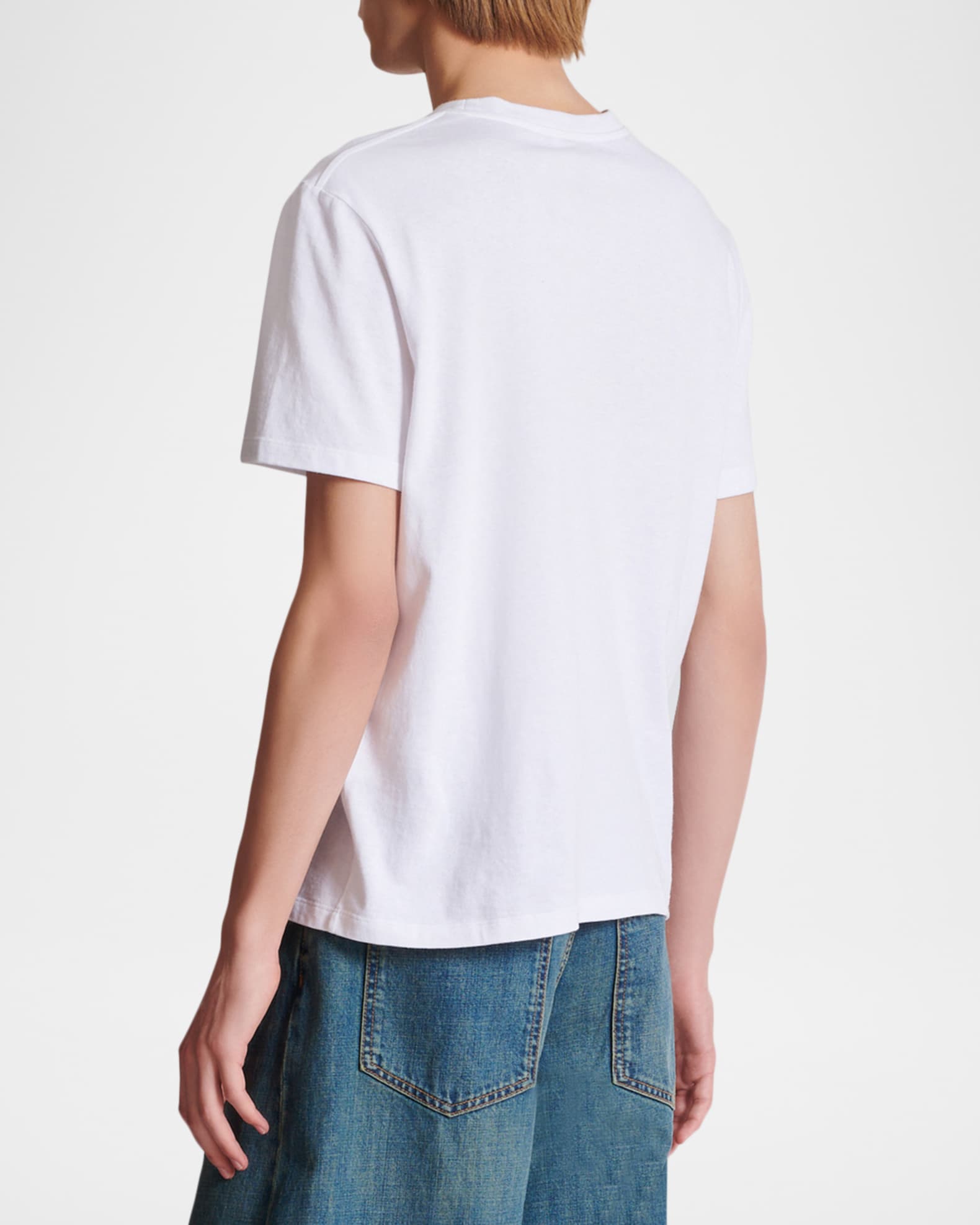 Balmain Men's Embroidered Small Logo Cotton T-Shirt | Neiman Marcus