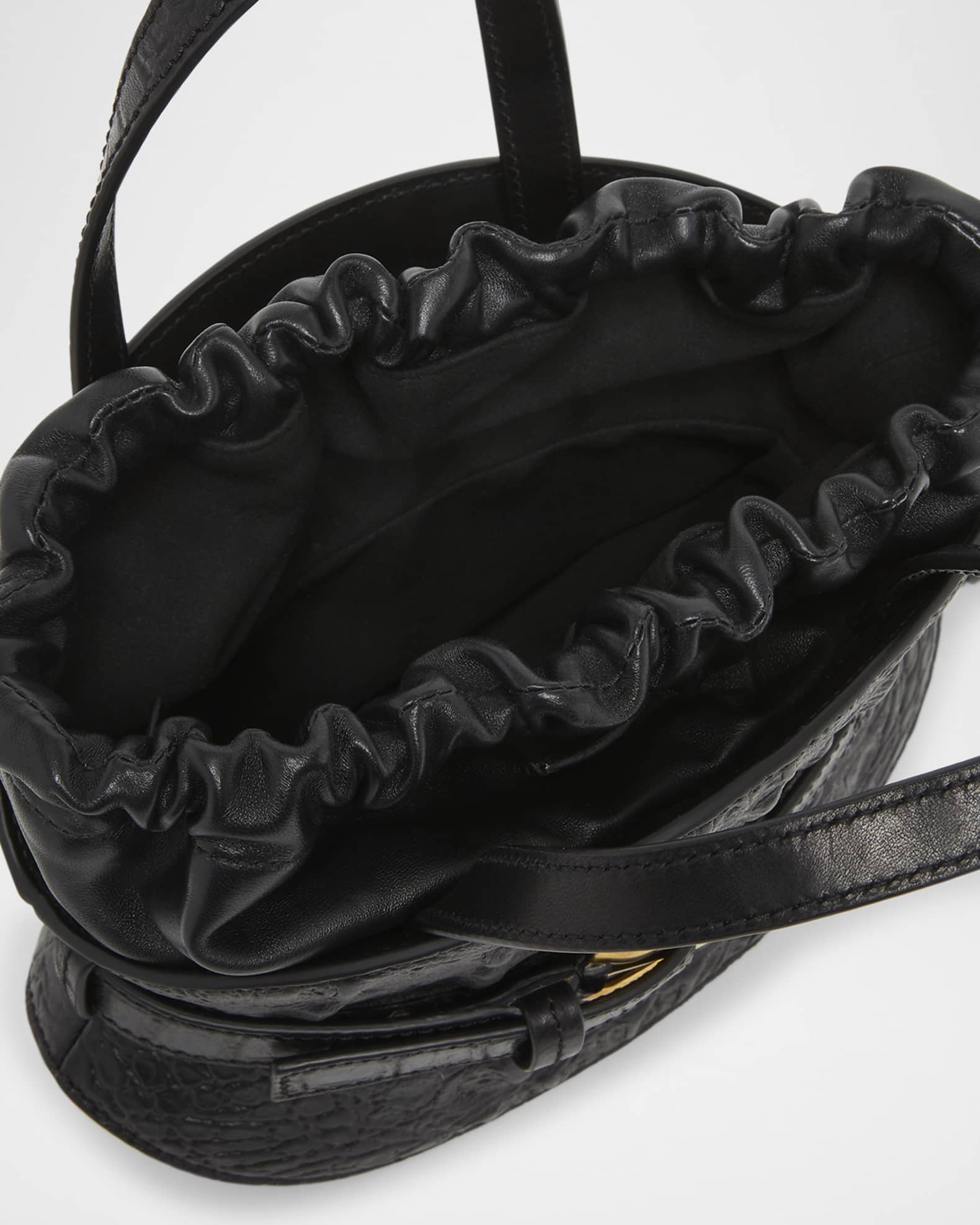 Balmain Shuffle Mini Belted Shoulder Bag in Croc-Embossed Leather ...