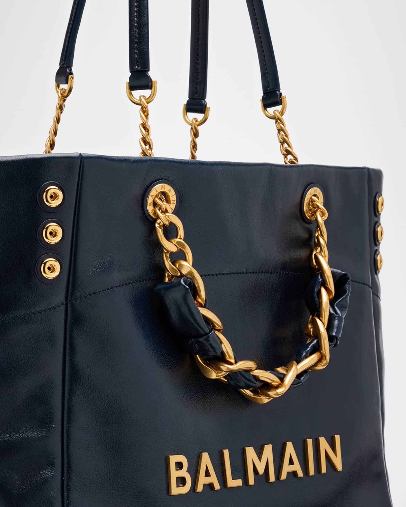 Balmain Soft Leather Tote Bag | Neiman Marcus