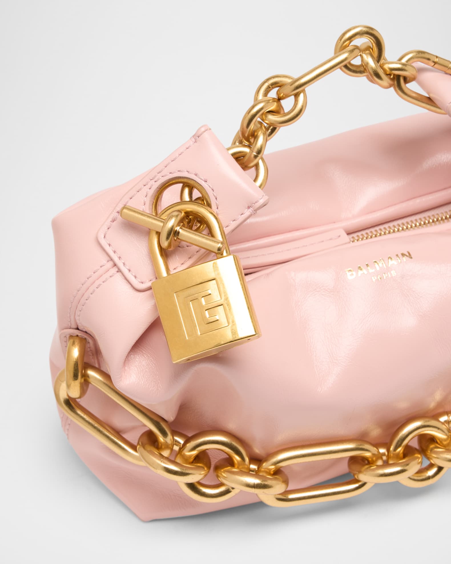 Balmain Sync Mini Chain Leather Top-Handle Bag | Neiman Marcus