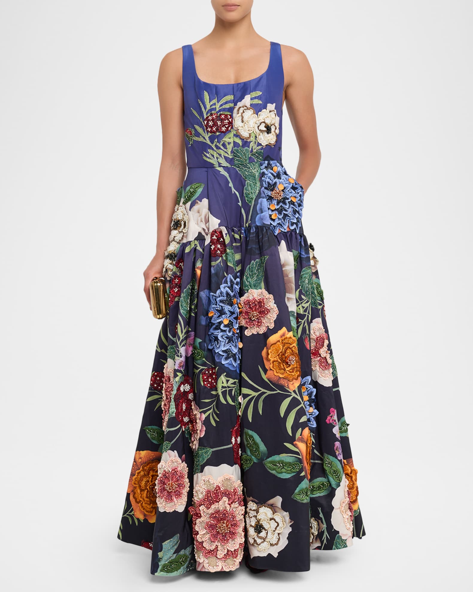 Alice + Olivia Magic Garden Gradient Maxine Embellished Gown | Neiman ...