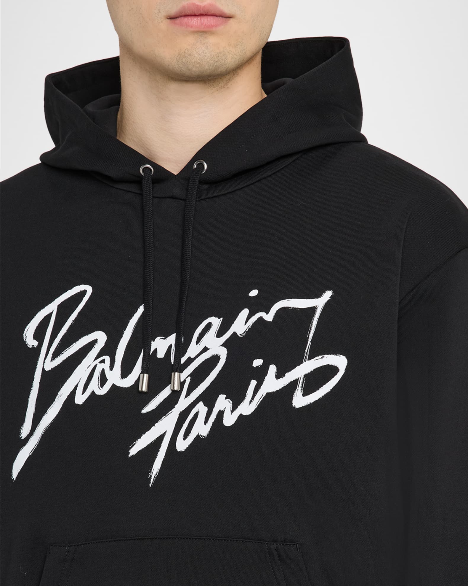 Balmain Men's Balmain Paris Cotton Hoodie | Neiman Marcus