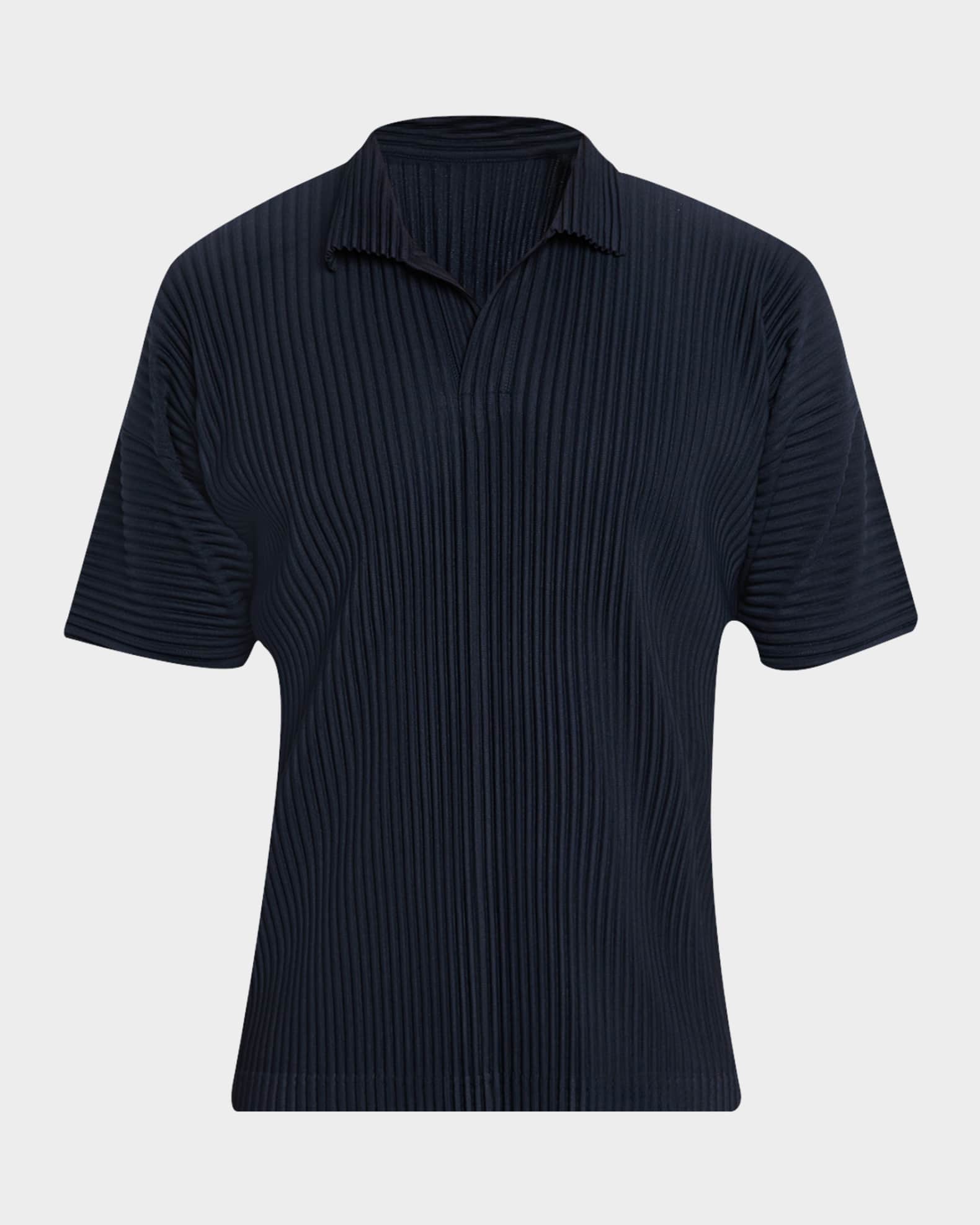 Homme Plisse Issey Miyake Men's Pleated Polyester Polo Shirt | Neiman ...