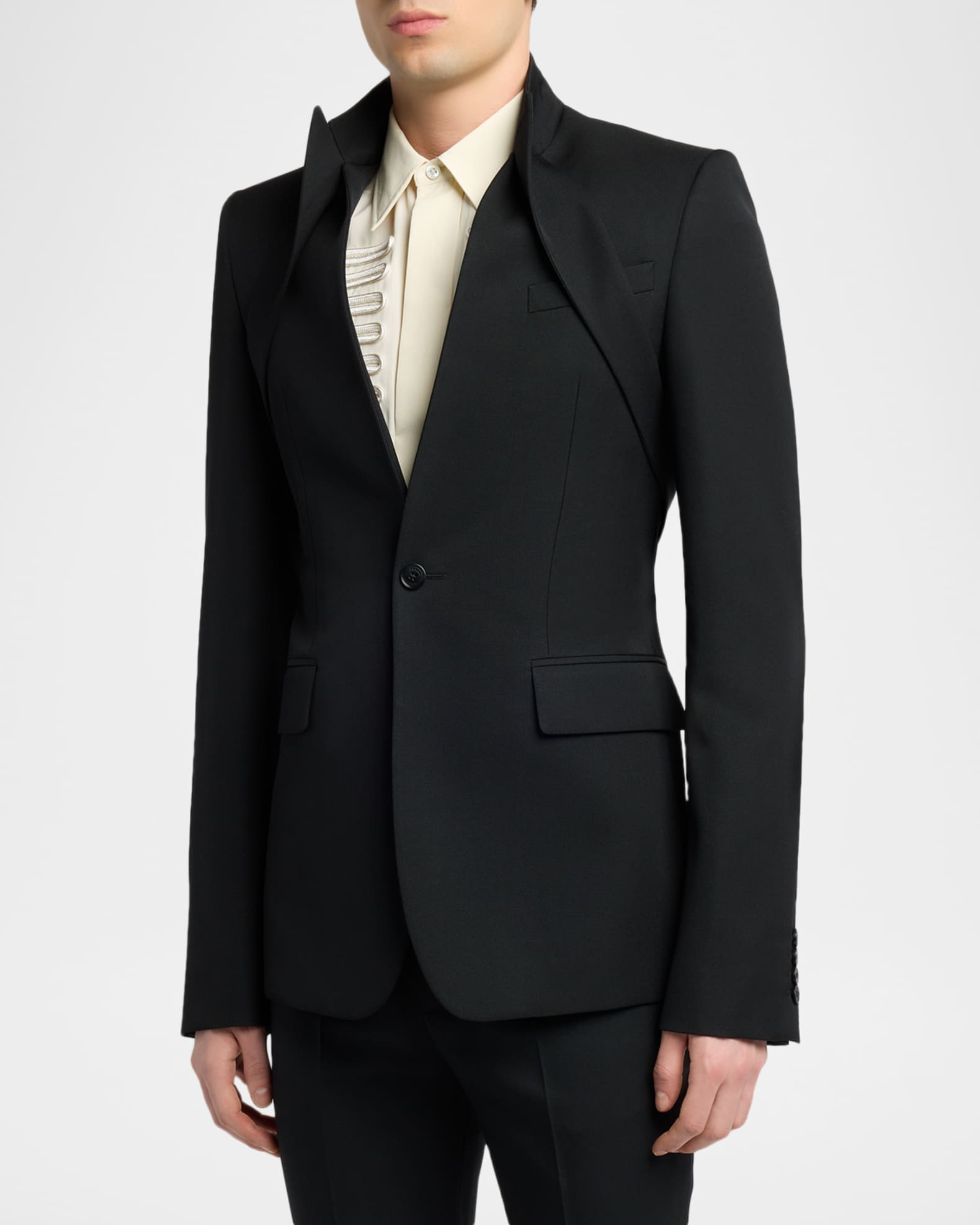 McQueen Men's Reverse Lapel Single-Breasted Sport Jacket | Neiman Marcus
