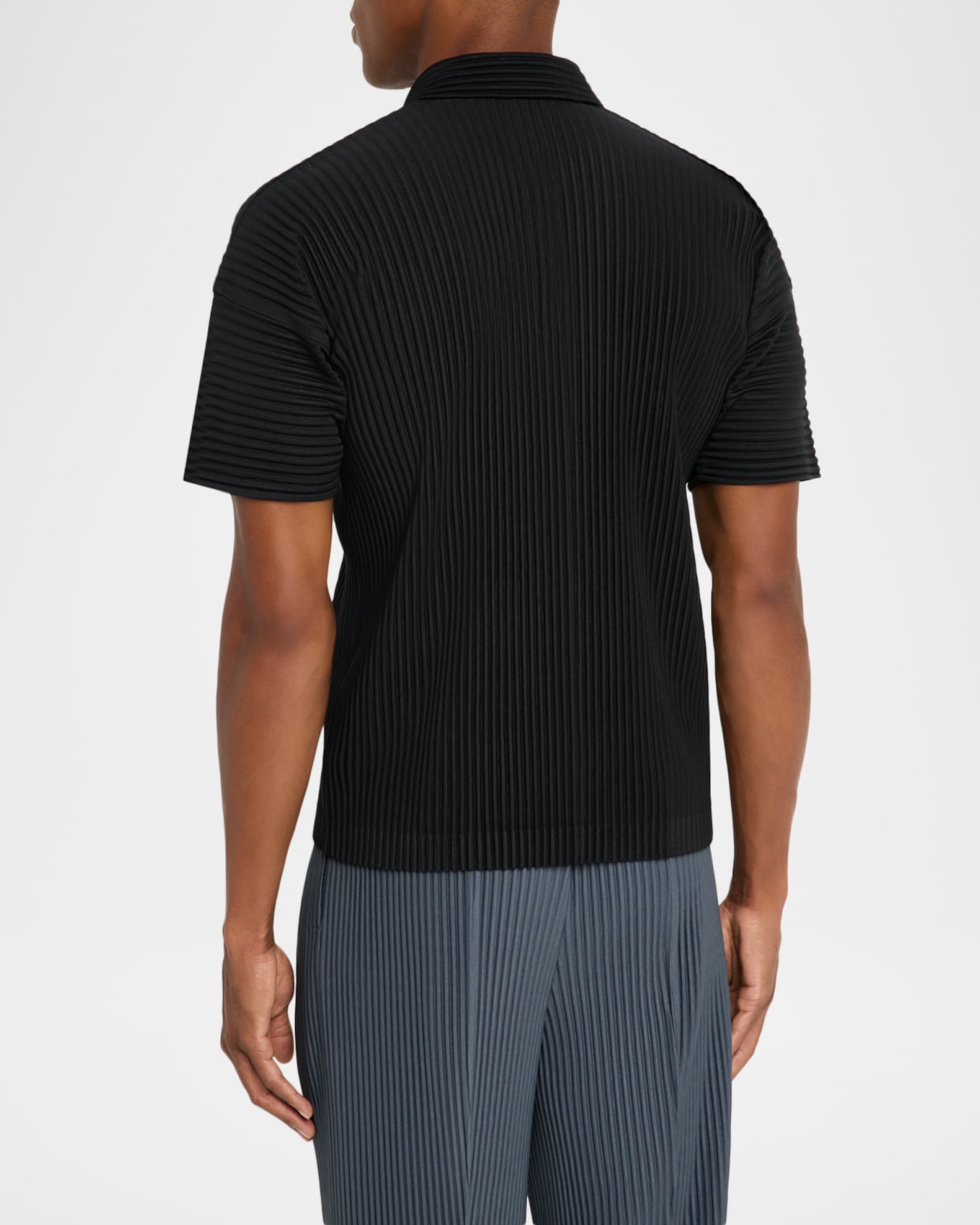 Homme Plisse Issey Miyake Men's Pleated Polyester Polo Shirt | Neiman ...