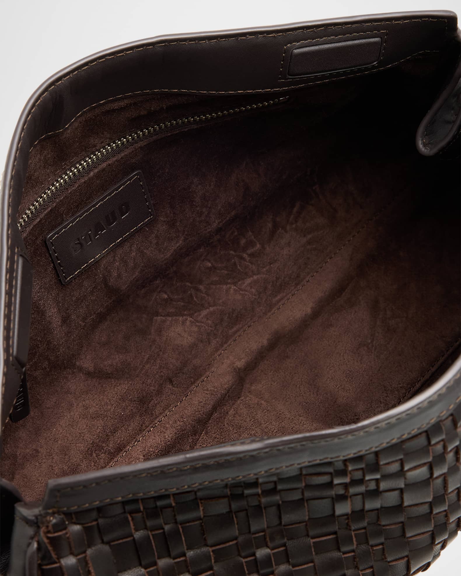 STAUD Maude Soft Woven Leather Clutch Bag | Neiman Marcus