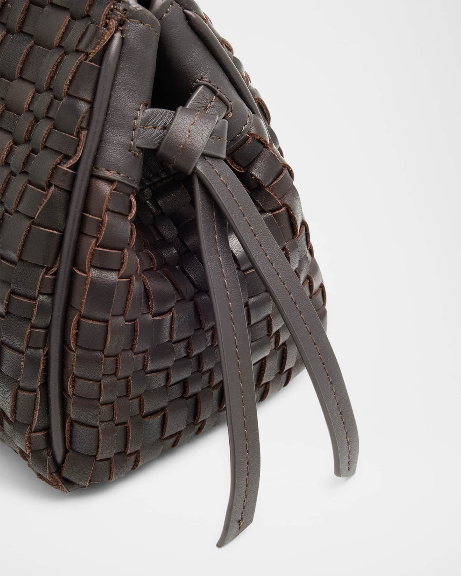 STAUD Maude Soft Woven Leather Clutch Bag | Neiman Marcus