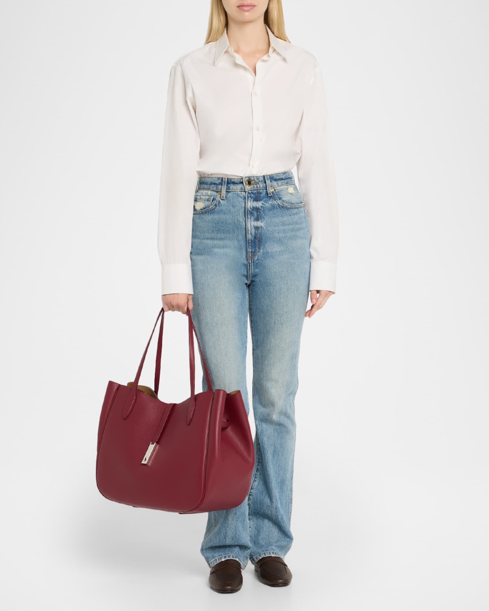 Polo Ralph Lauren Polo ID Large Leather Tote | Neiman Marcus