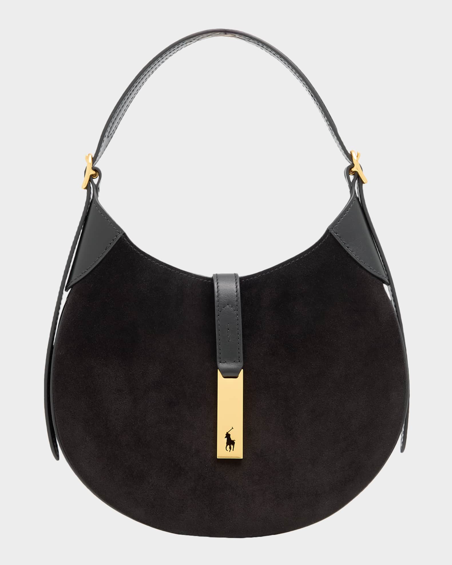 Polo Ralph Lauren Polo ID Suede Small Shoulder Bag | Neiman Marcus