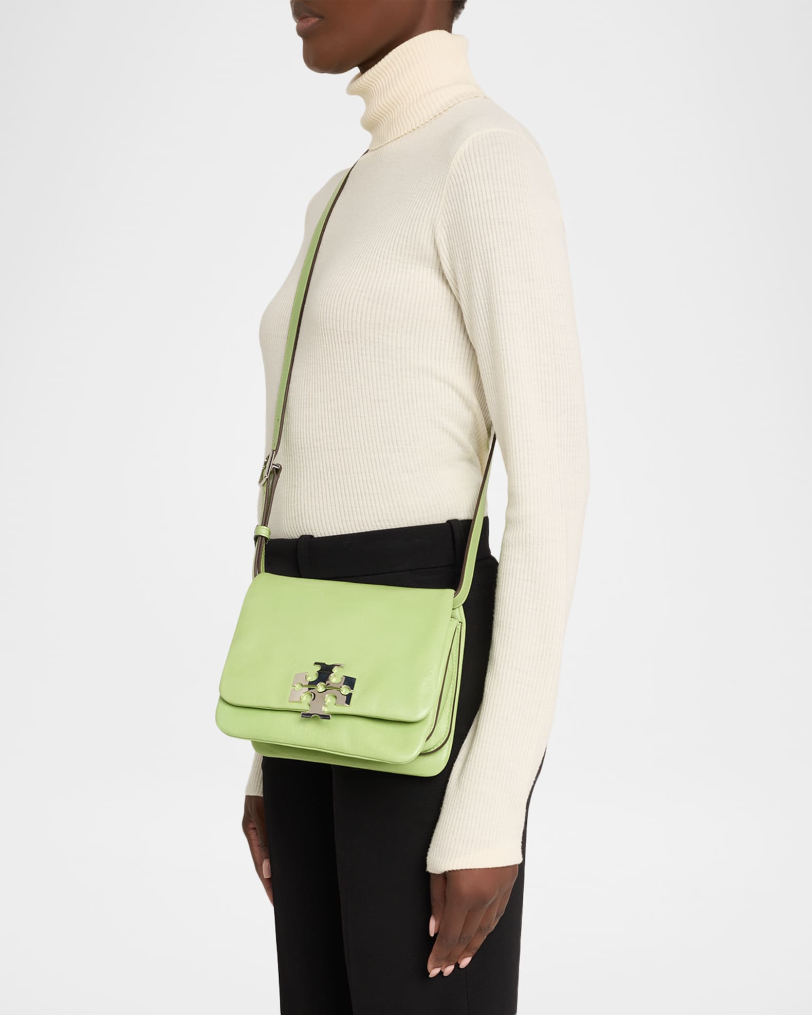 Tory Burch Charlie Leather Crossbody Bag | Neiman Marcus