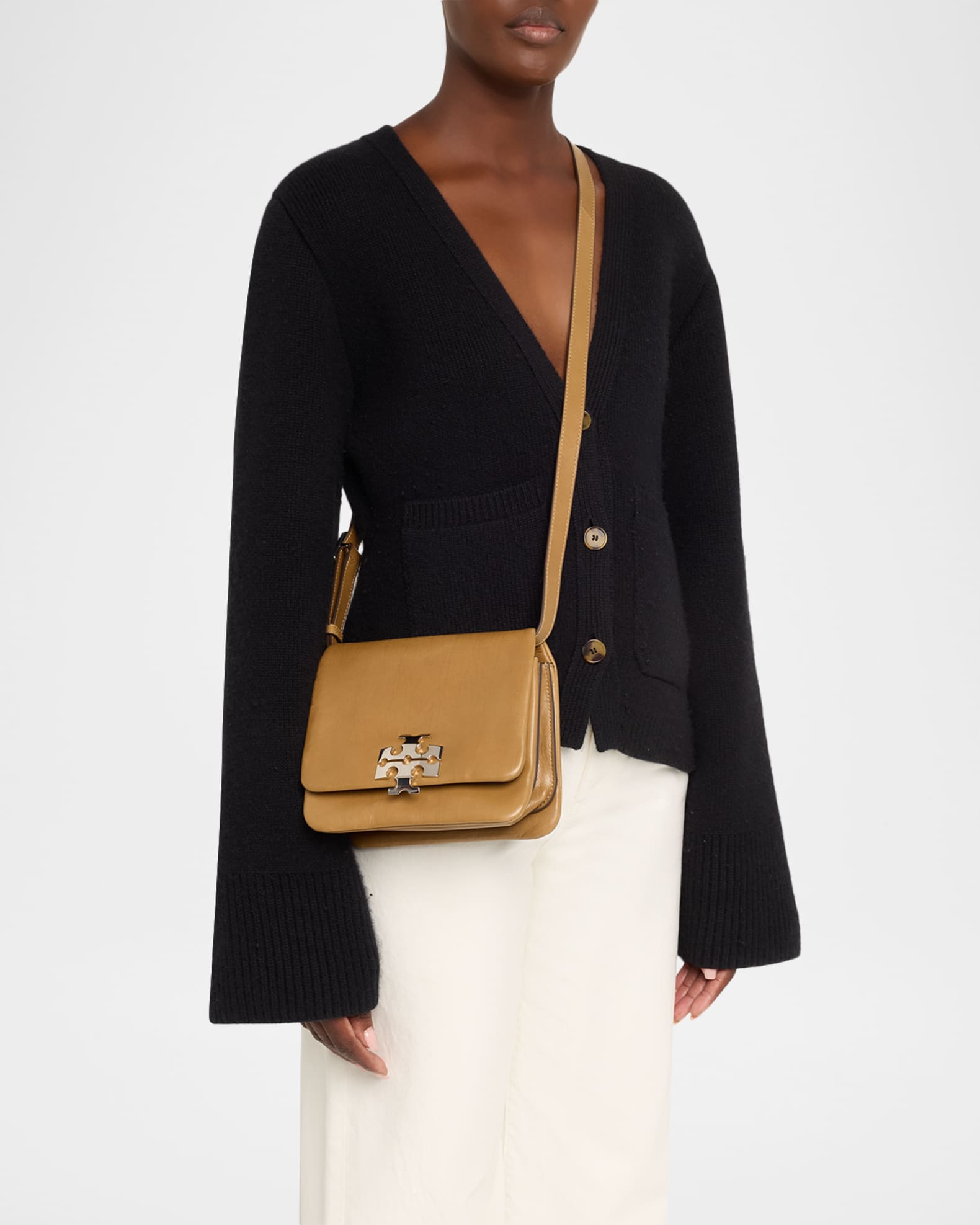 Tory Burch Charlie Leather Crossbody Bag | Neiman Marcus