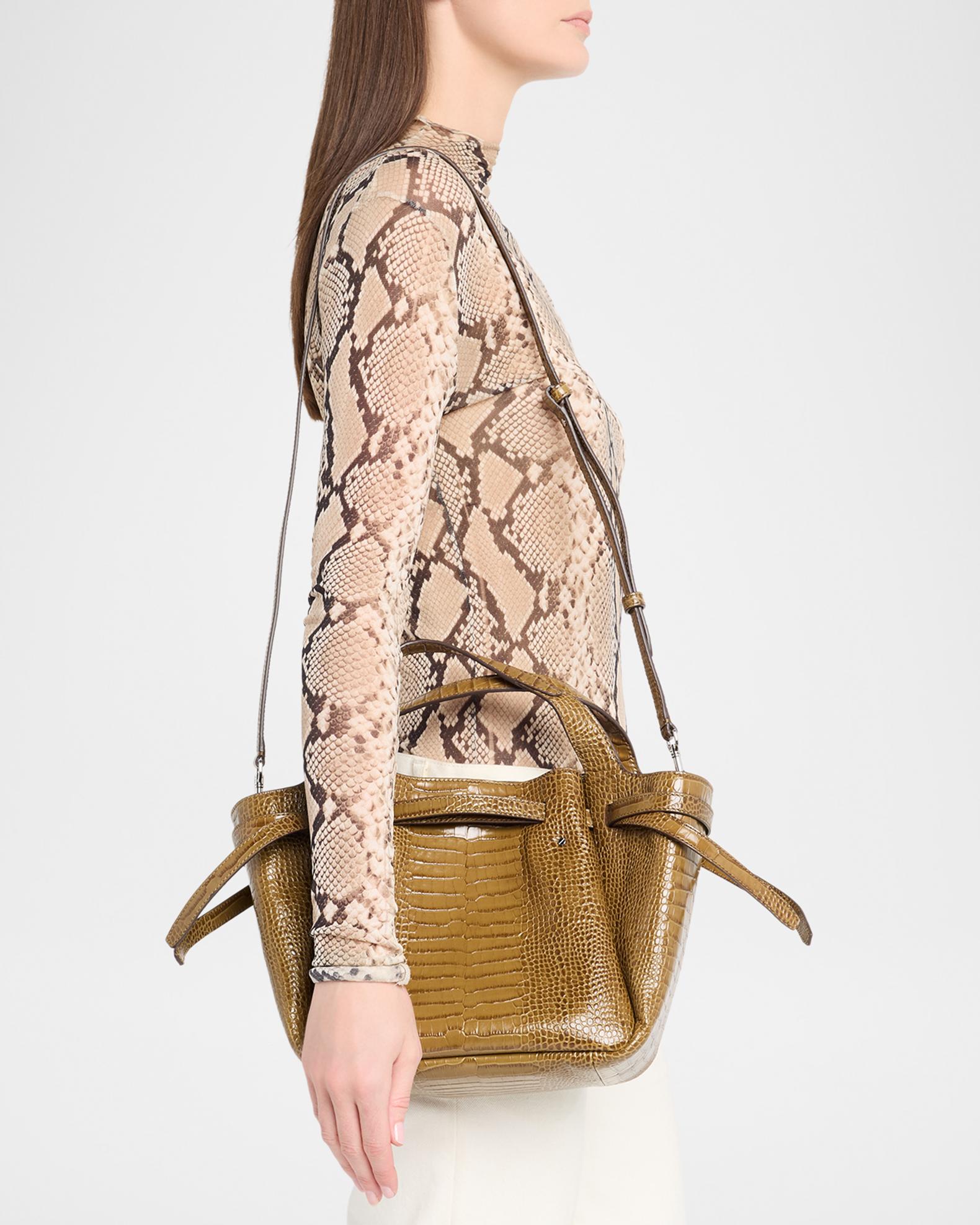 Tory Burch Romy Small Belted Croc-Embossed Tote Bag | Neiman Marcus