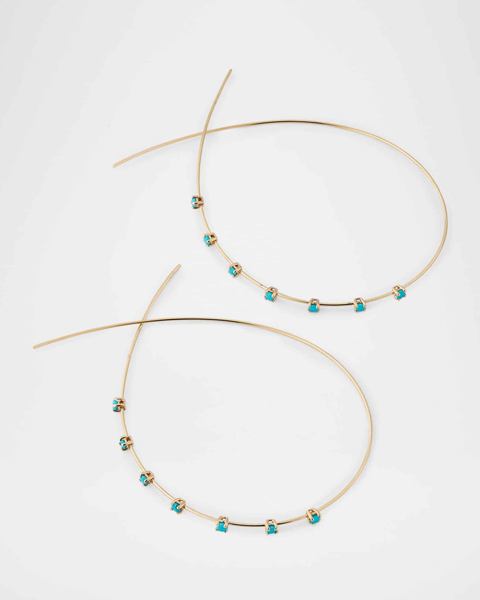 LANA Large Multi Solo Turquoise Upside Down Hoop Earrings | Neiman Marcus
