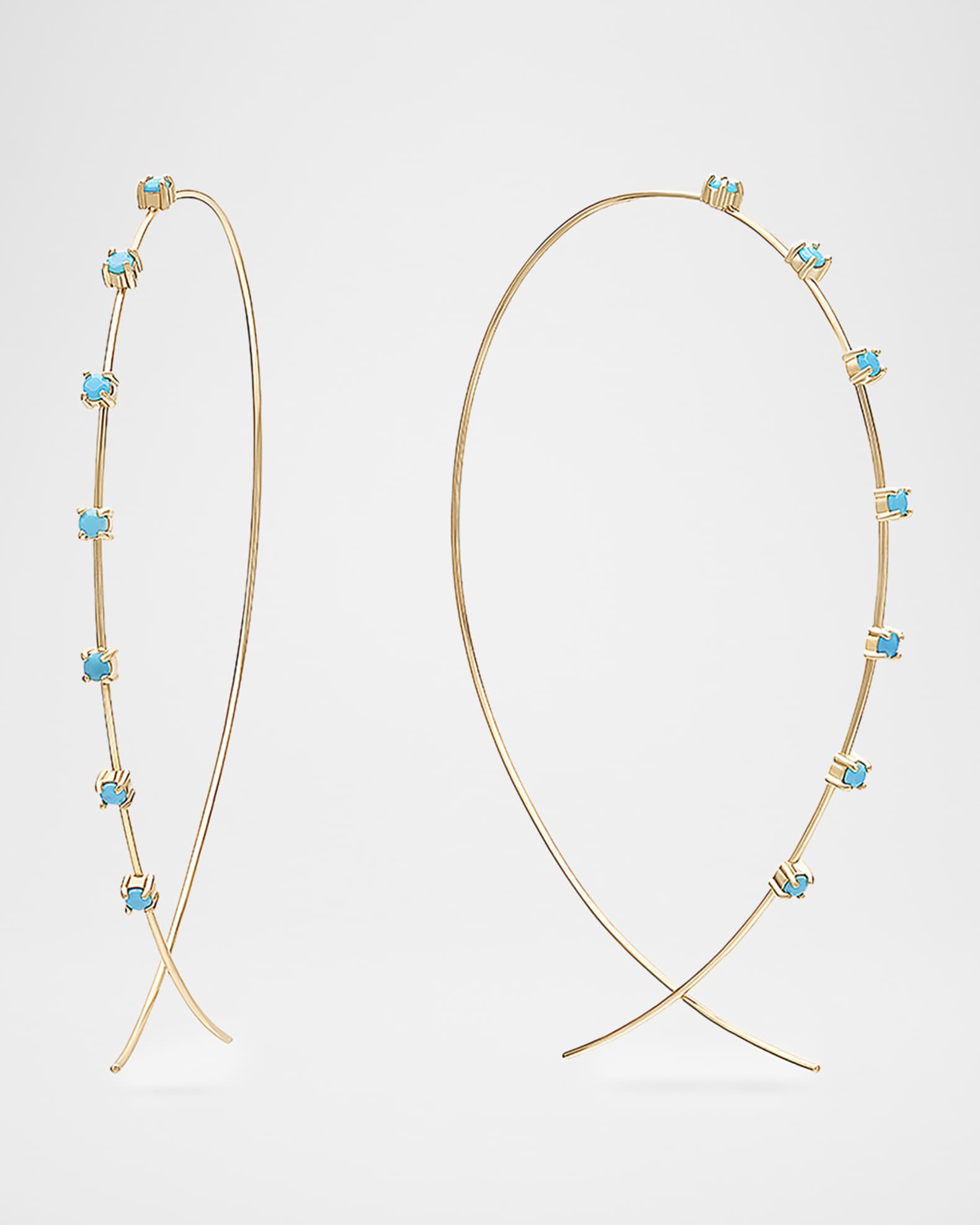 LANA Large Multi Solo Turquoise Upside Down Hoop Earrings | Neiman Marcus