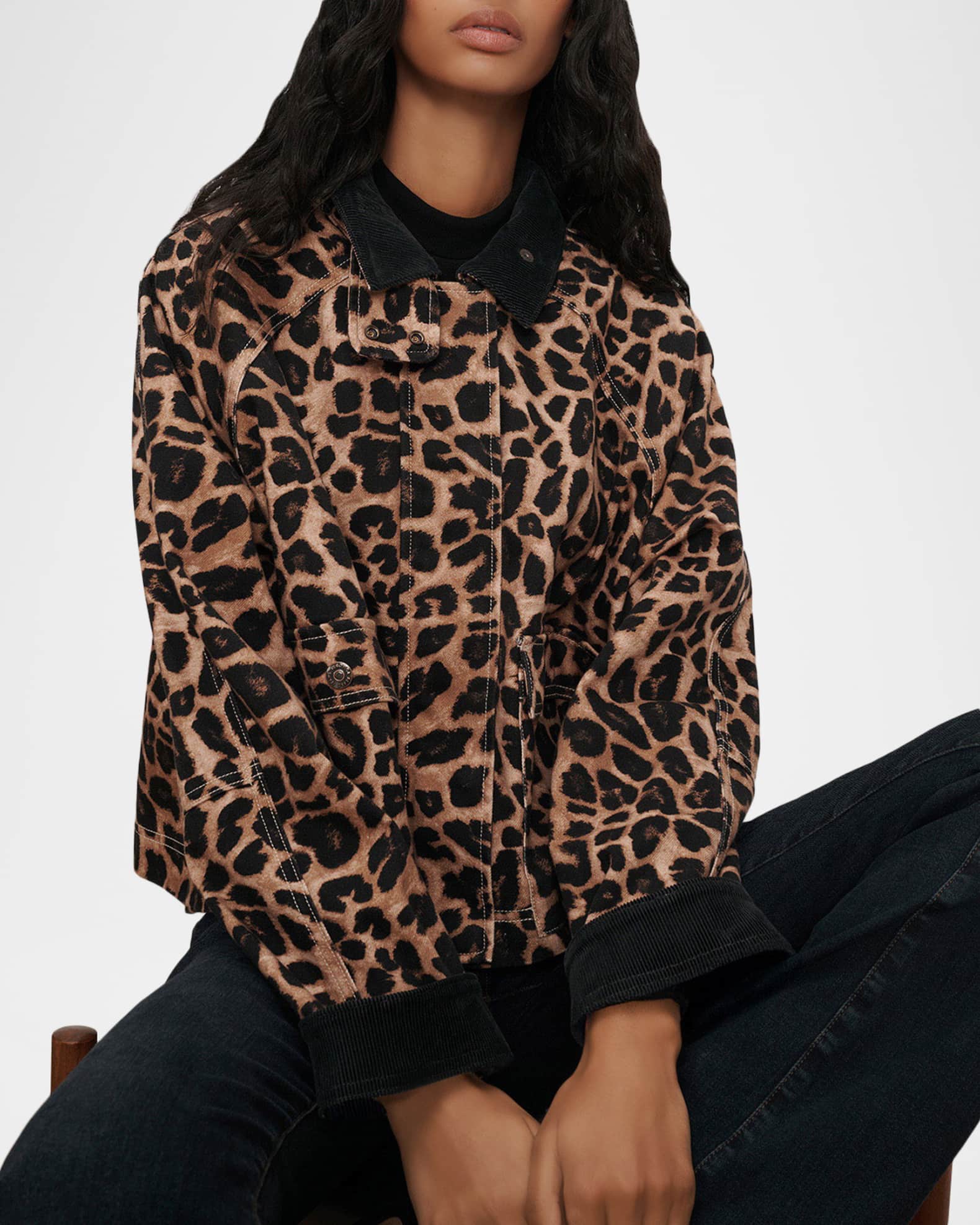 Veronica Beard Exclusive Arlo Leopard Chore Jacket | Neiman Marcus