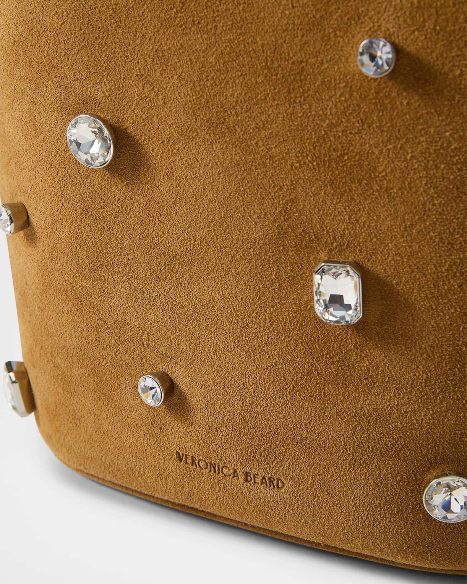 Veronica Beard Loop Small Crystal-Studded Suede Shoulder Bag | Neiman ...