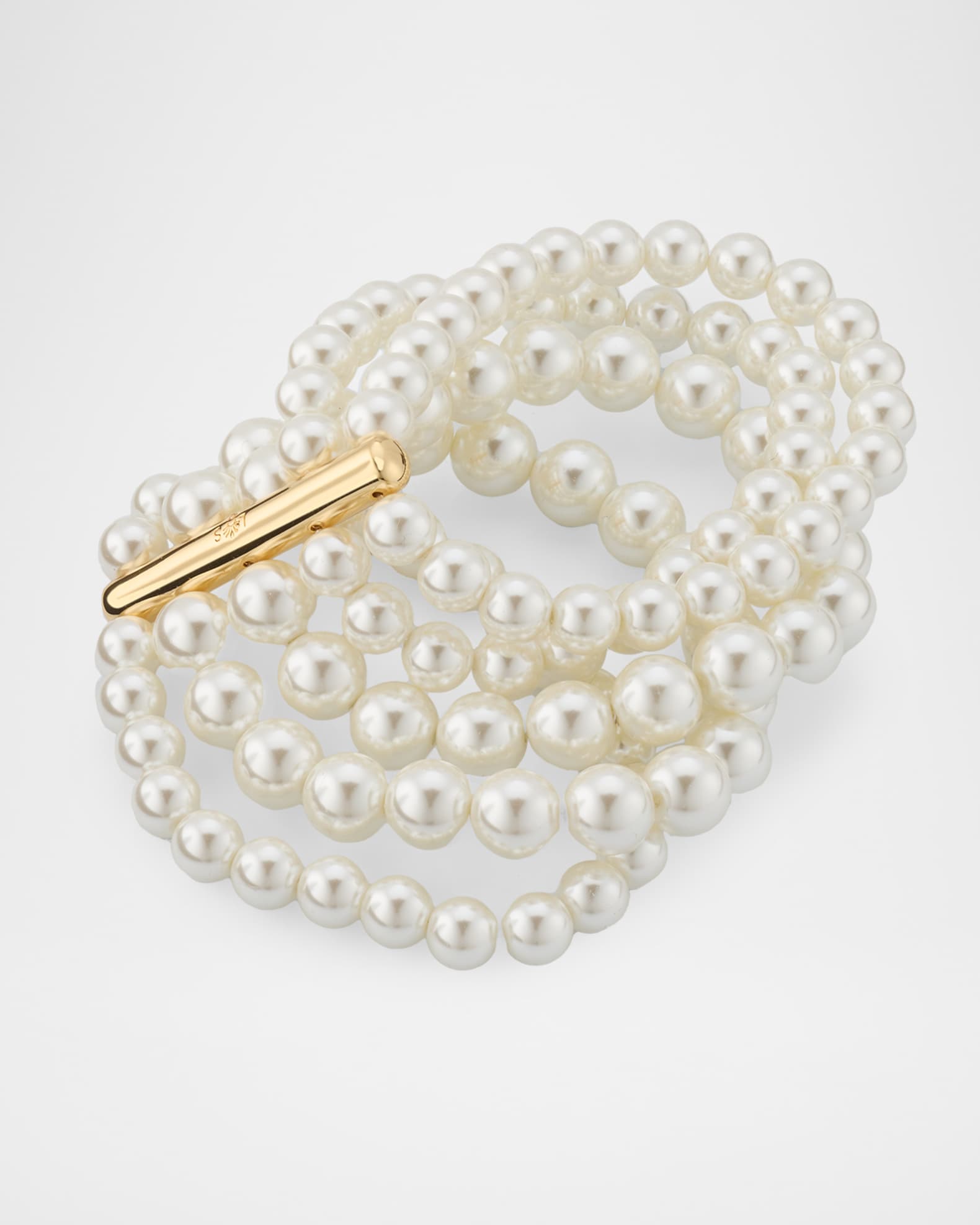 Lele Sadoughi Five Strand Pearly Bracelet | Neiman Marcus