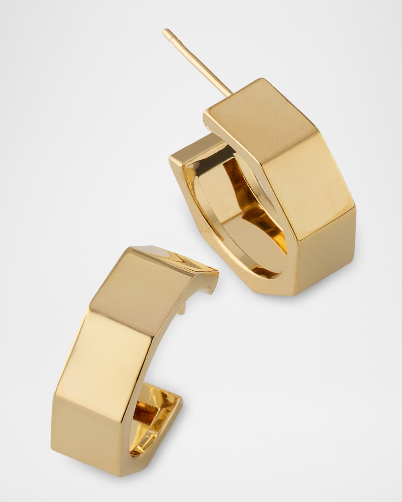 LANA Hollow Rock Hoop Earrings, 22mm | Neiman Marcus