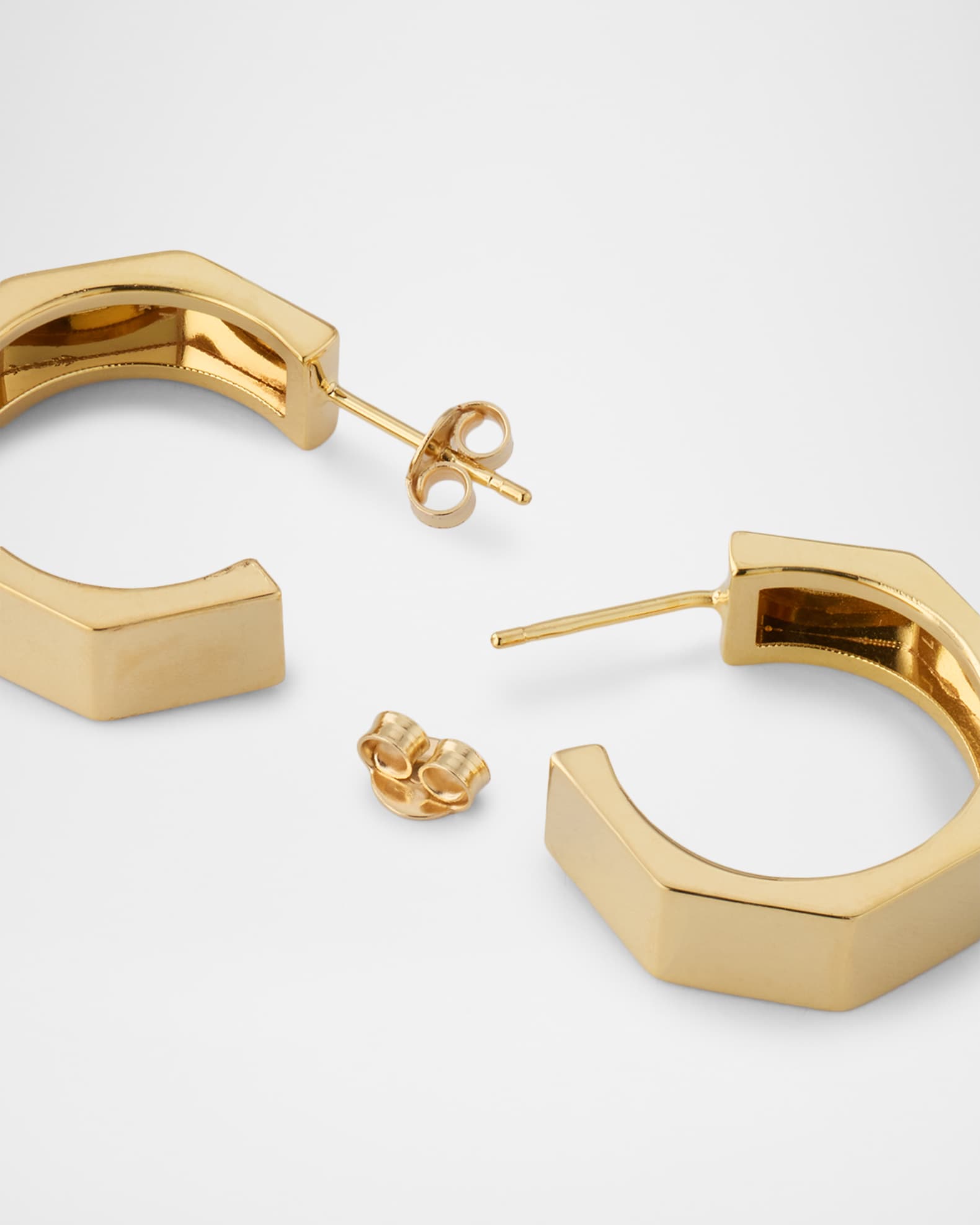 LANA Hollow Rock Hoop Earrings, 22mm | Neiman Marcus