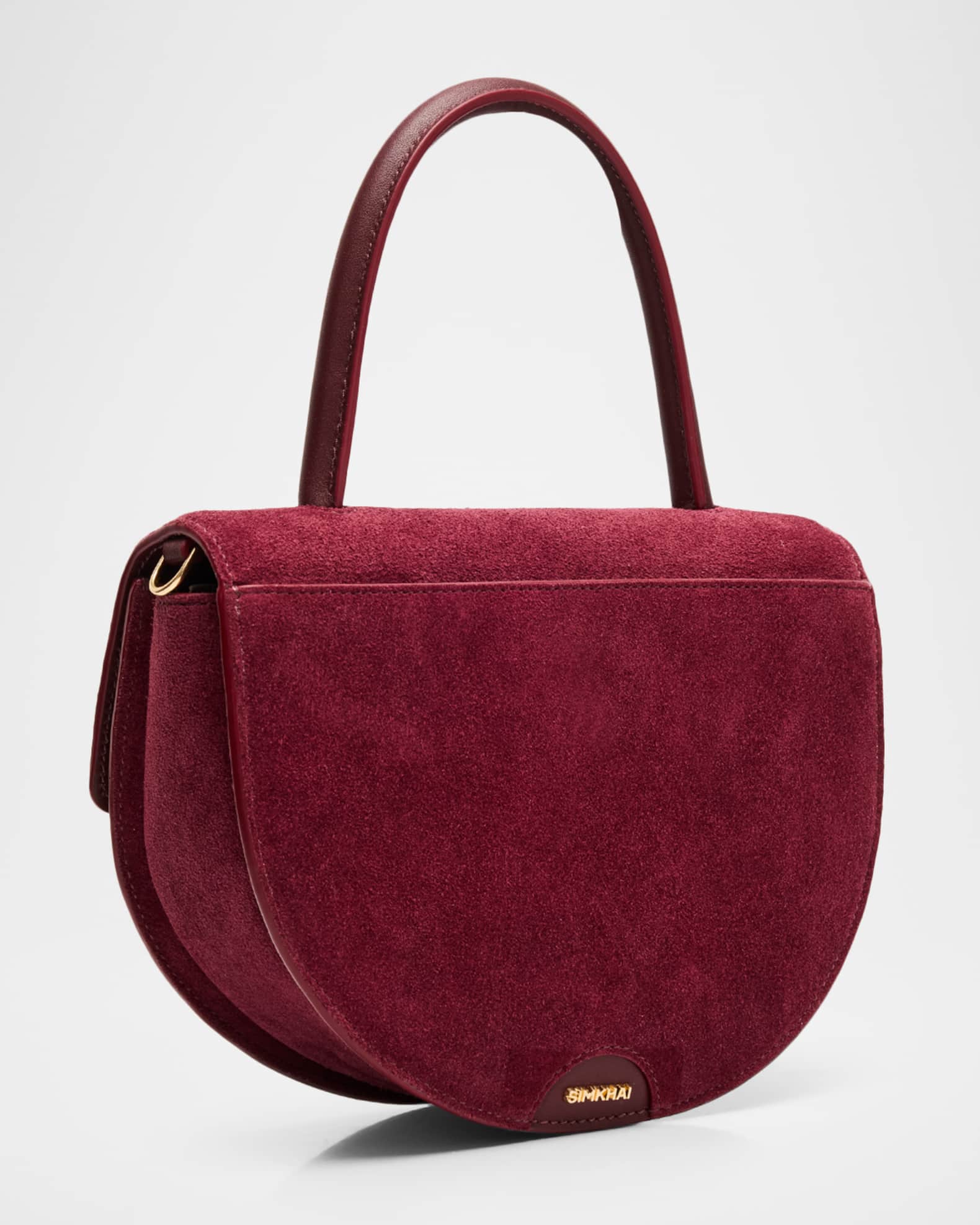 SIMKHAI Roan Half-Moon Suede Crossbody Bag | Neiman Marcus