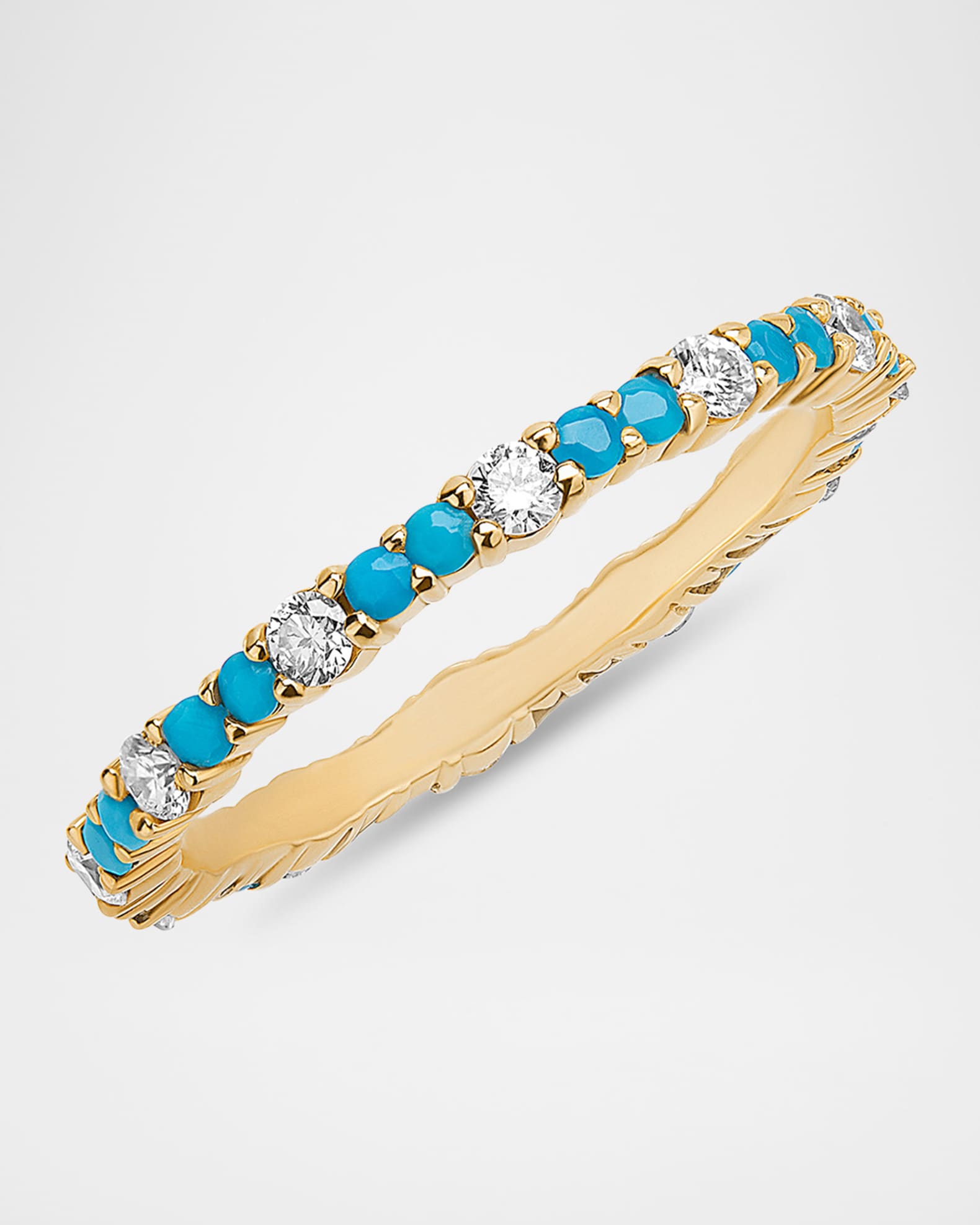 14K Turquoise and Diamond Eternity Ring | Neiman Marcus