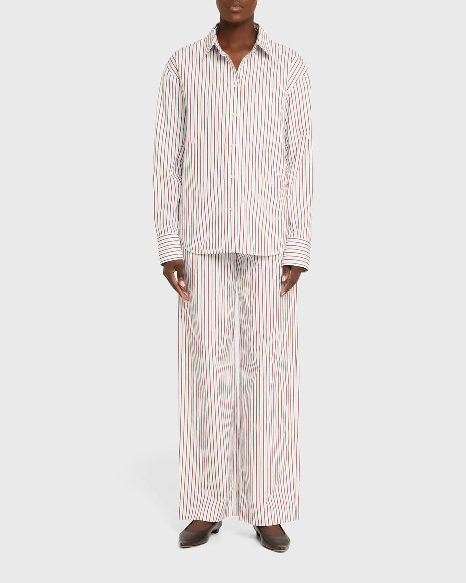Loulou De Saison Maud Oversized Striped Shirt | Neiman Marcus