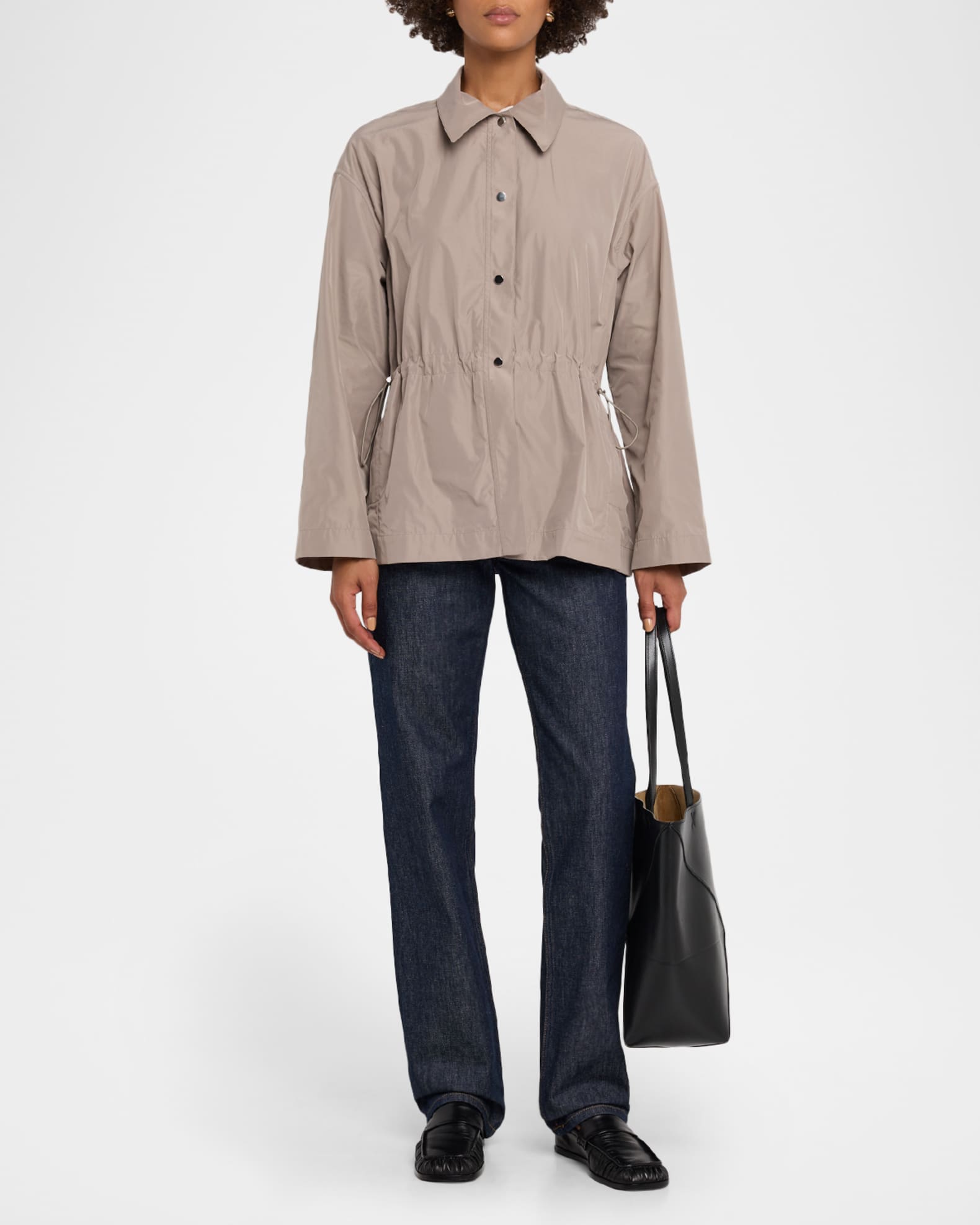 Lafayette 148 New York Drawcord Technical Twill Jacket | Neiman Marcus