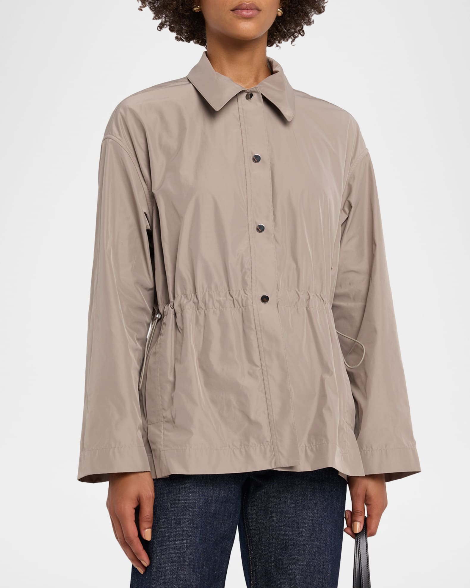 Lafayette 148 New York Drawcord Technical Twill Jacket | Neiman Marcus