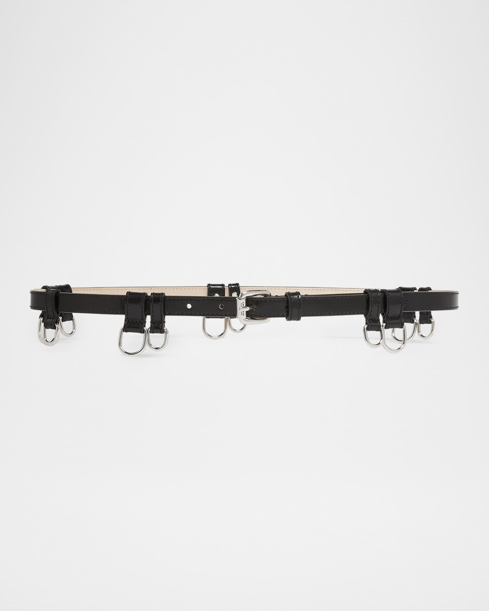 Isabel Marant Chelsea Skinny Leather Belt with D-Rings | Neiman Marcus