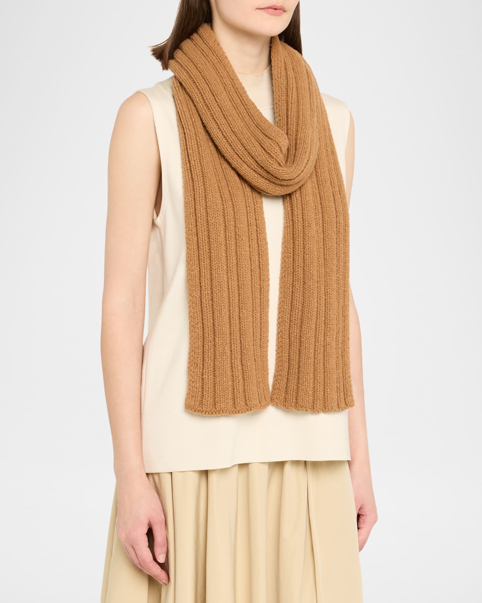 THE ROW Amos Wool Rib Scarf | Neiman Marcus