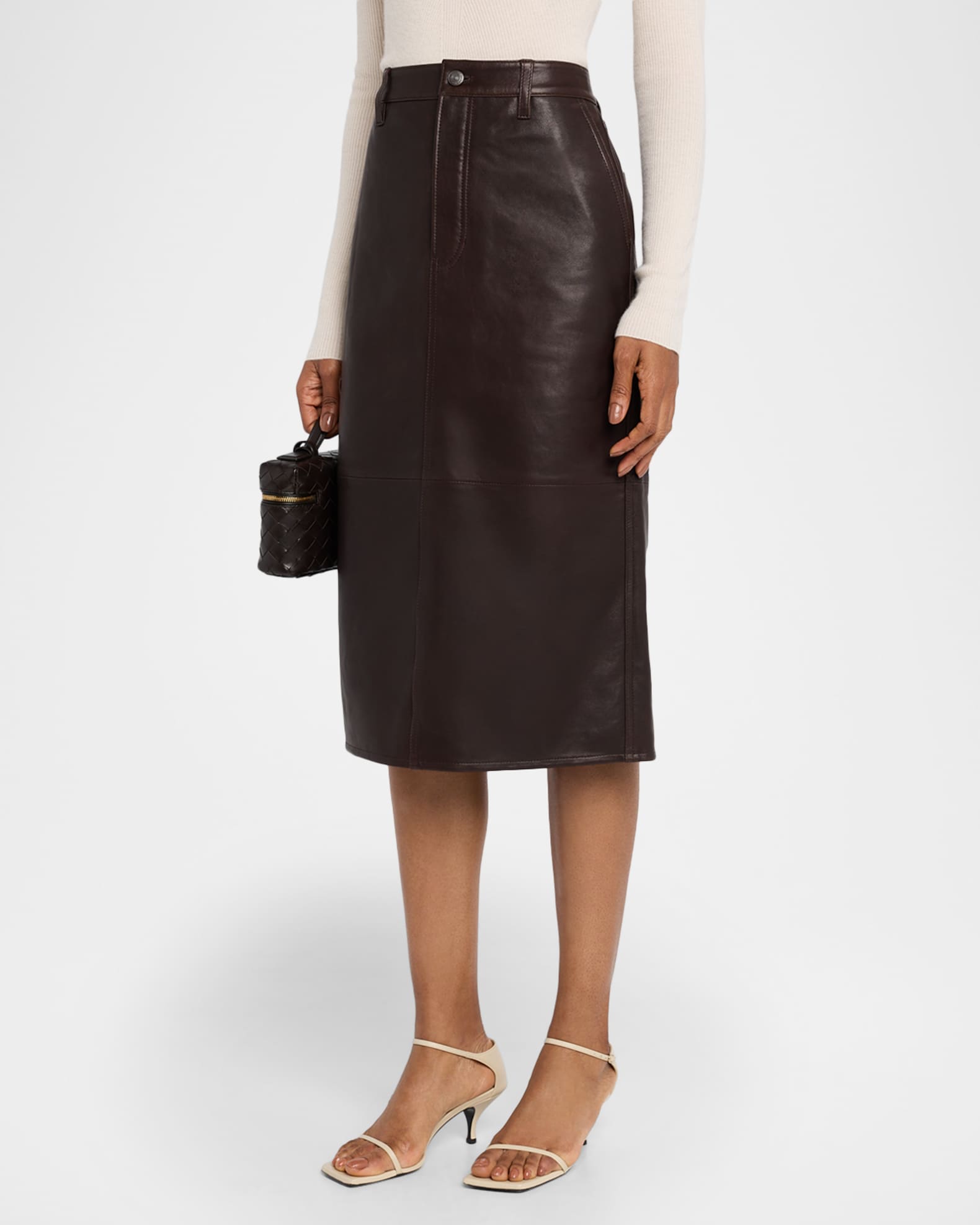 FRAME The Leather Trouser Skirt | Neiman Marcus