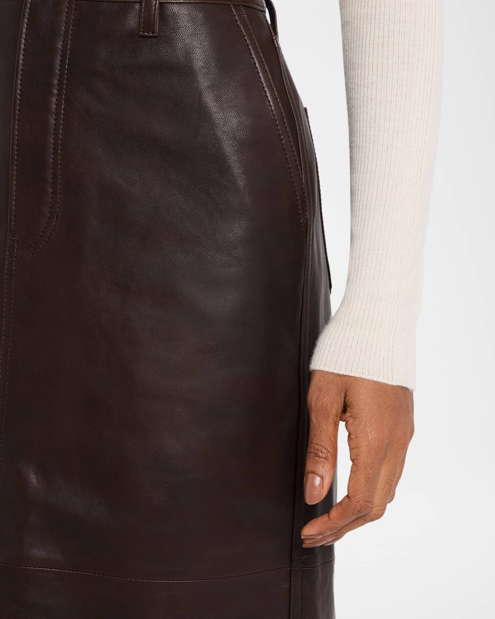 FRAME The Leather Trouser Skirt | Neiman Marcus