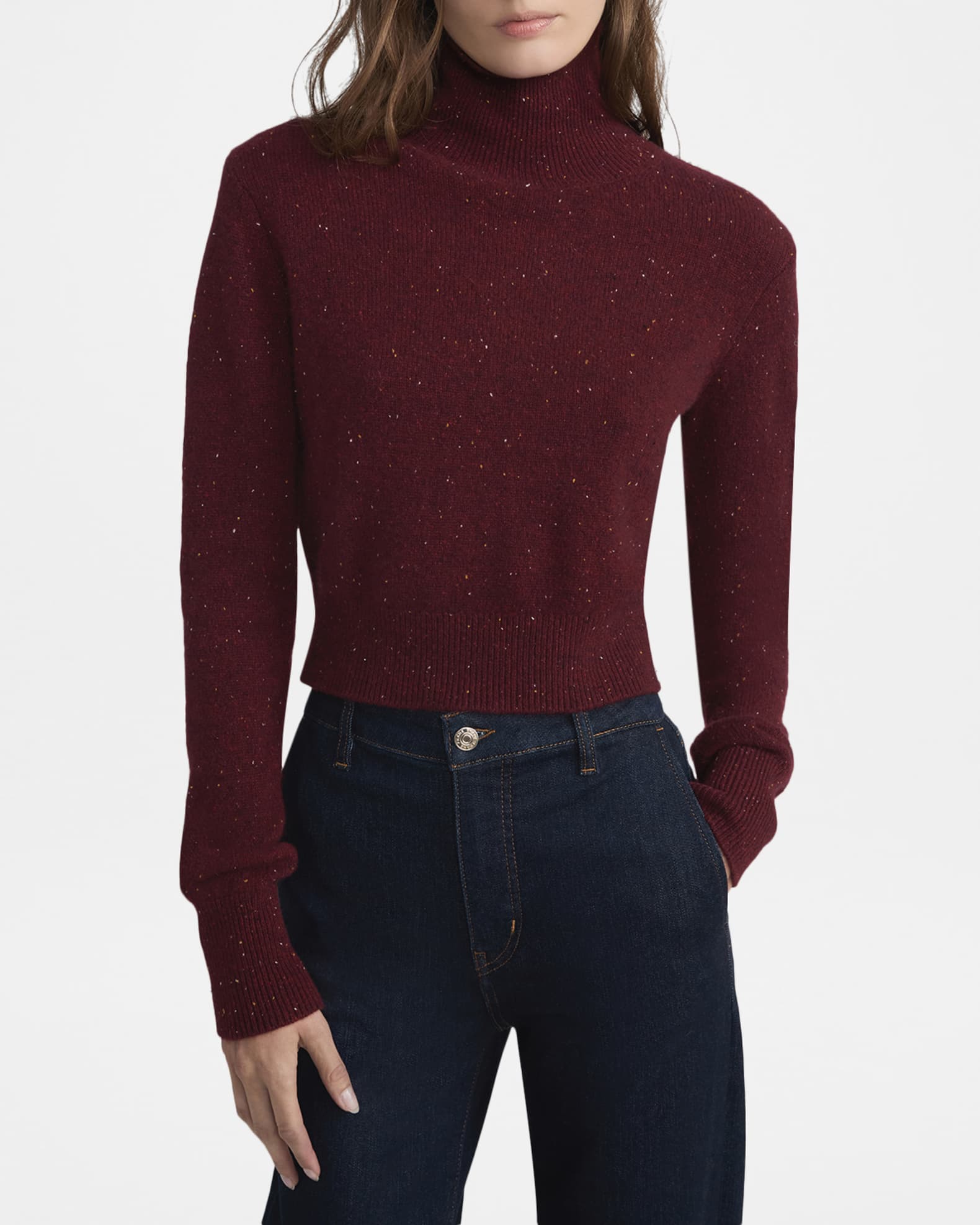 FRAME The Cashmere Fleck Turtleneck | Neiman Marcus