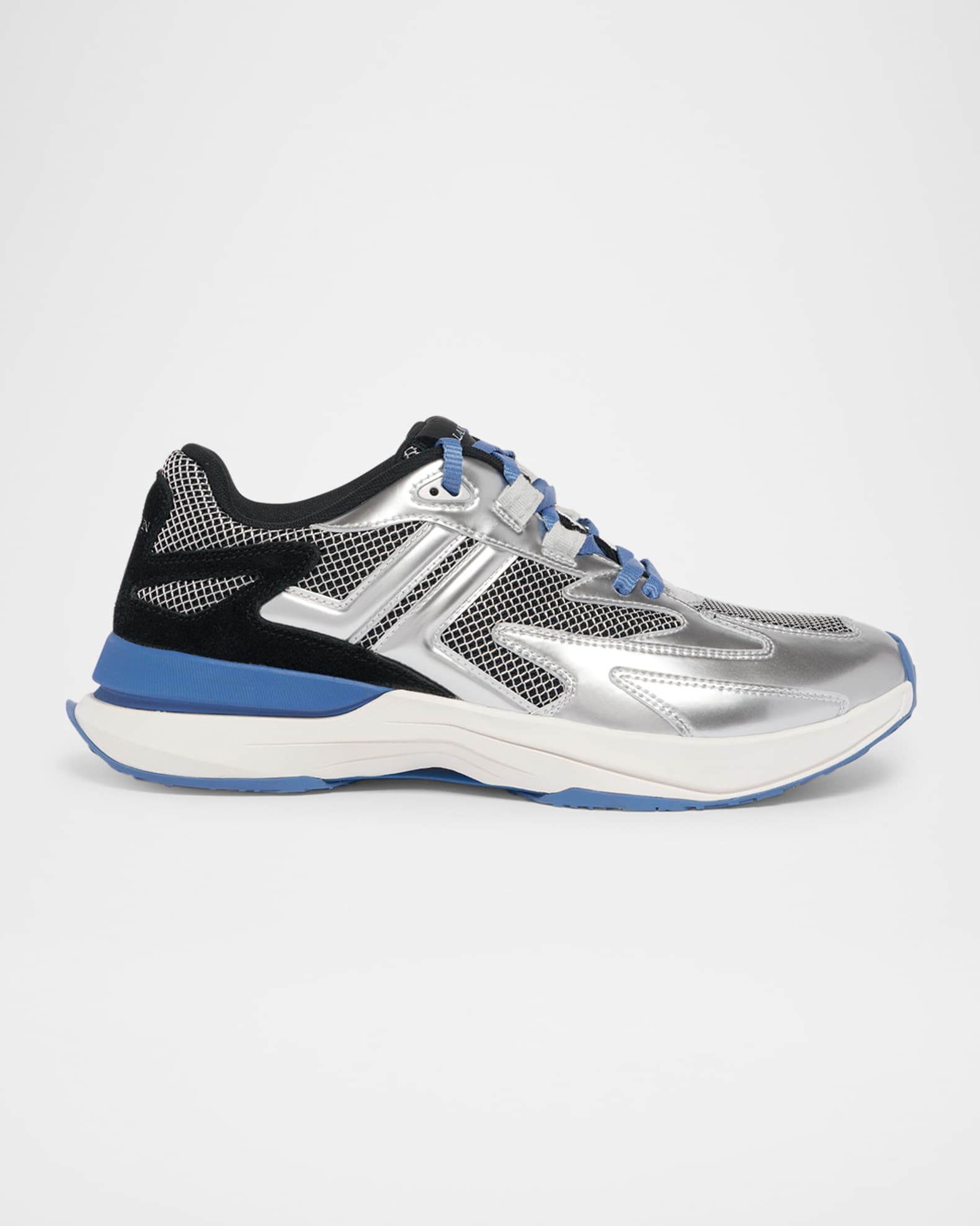 Lanvin Men's JLA Mesh & Leather Low-Top Runner Sneakers | Neiman Marcus