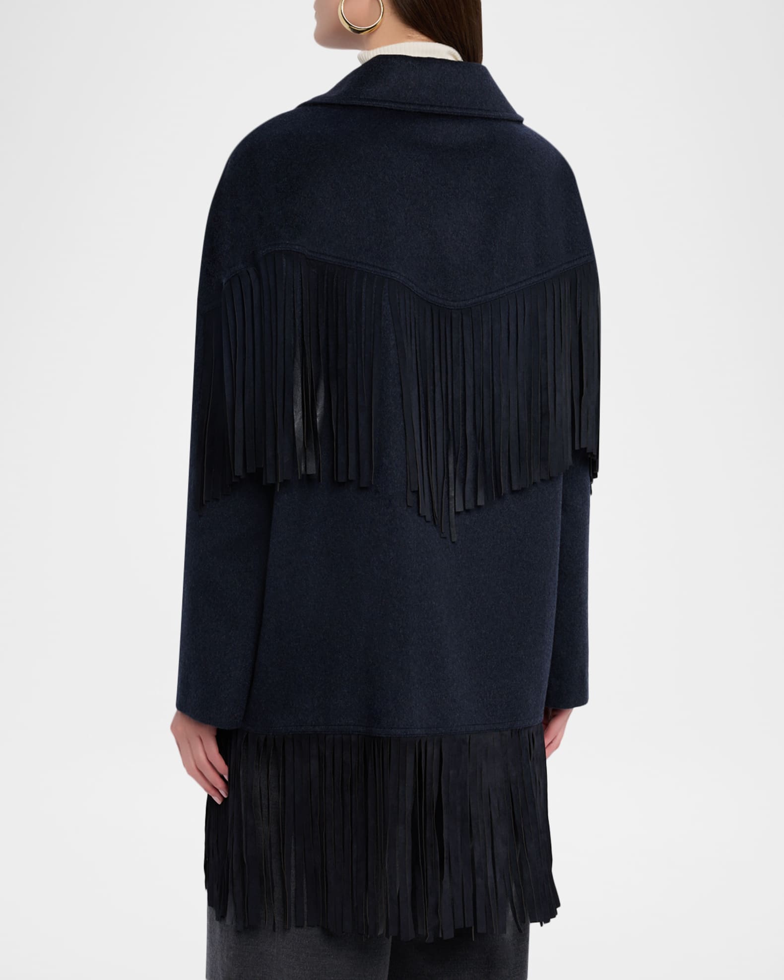 TWP Midnight Cowboy Fringe-Trim Cashmere Jacket | Neiman Marcus