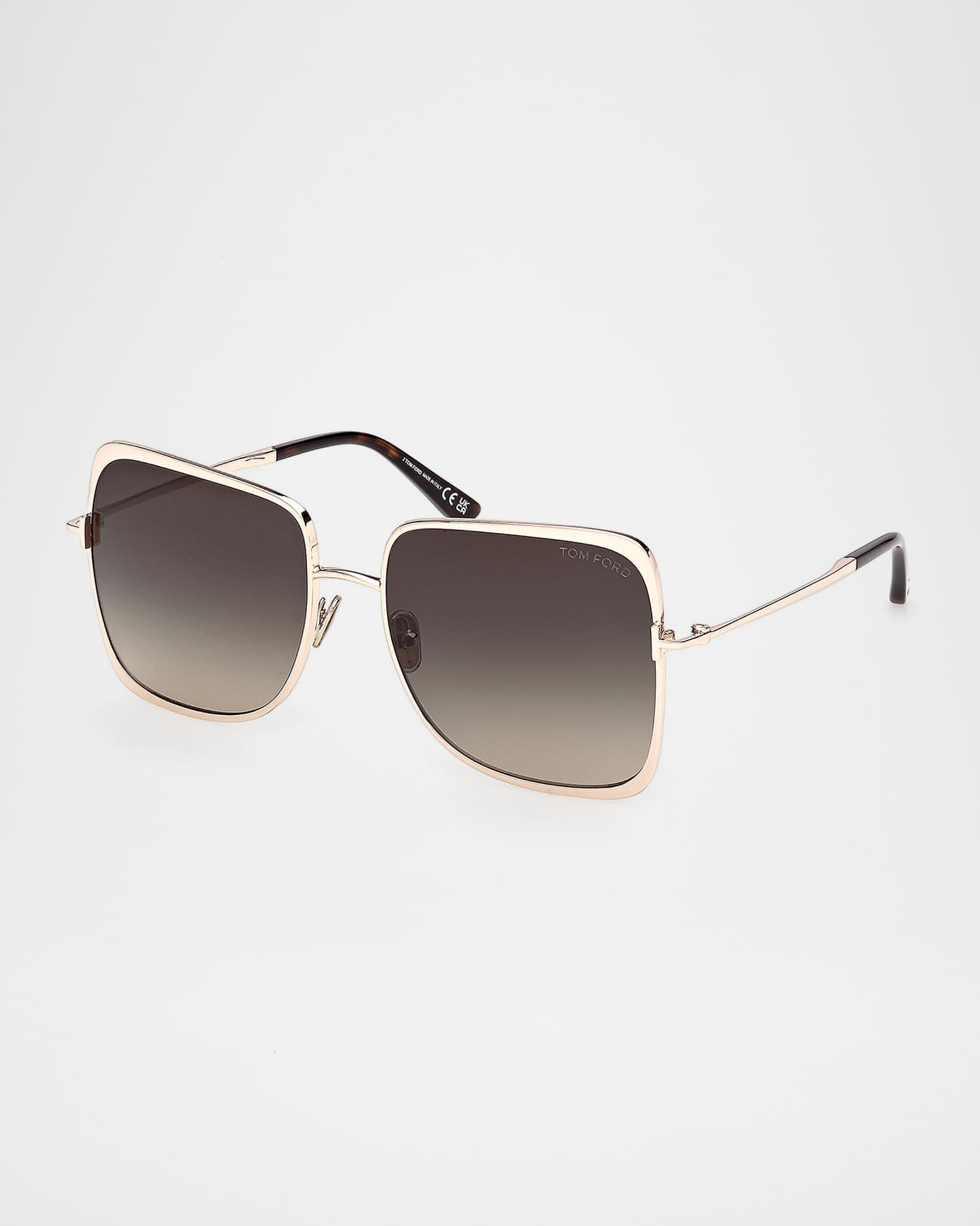 TOM FORD Chloe Square Metal Sunglasses | Neiman Marcus