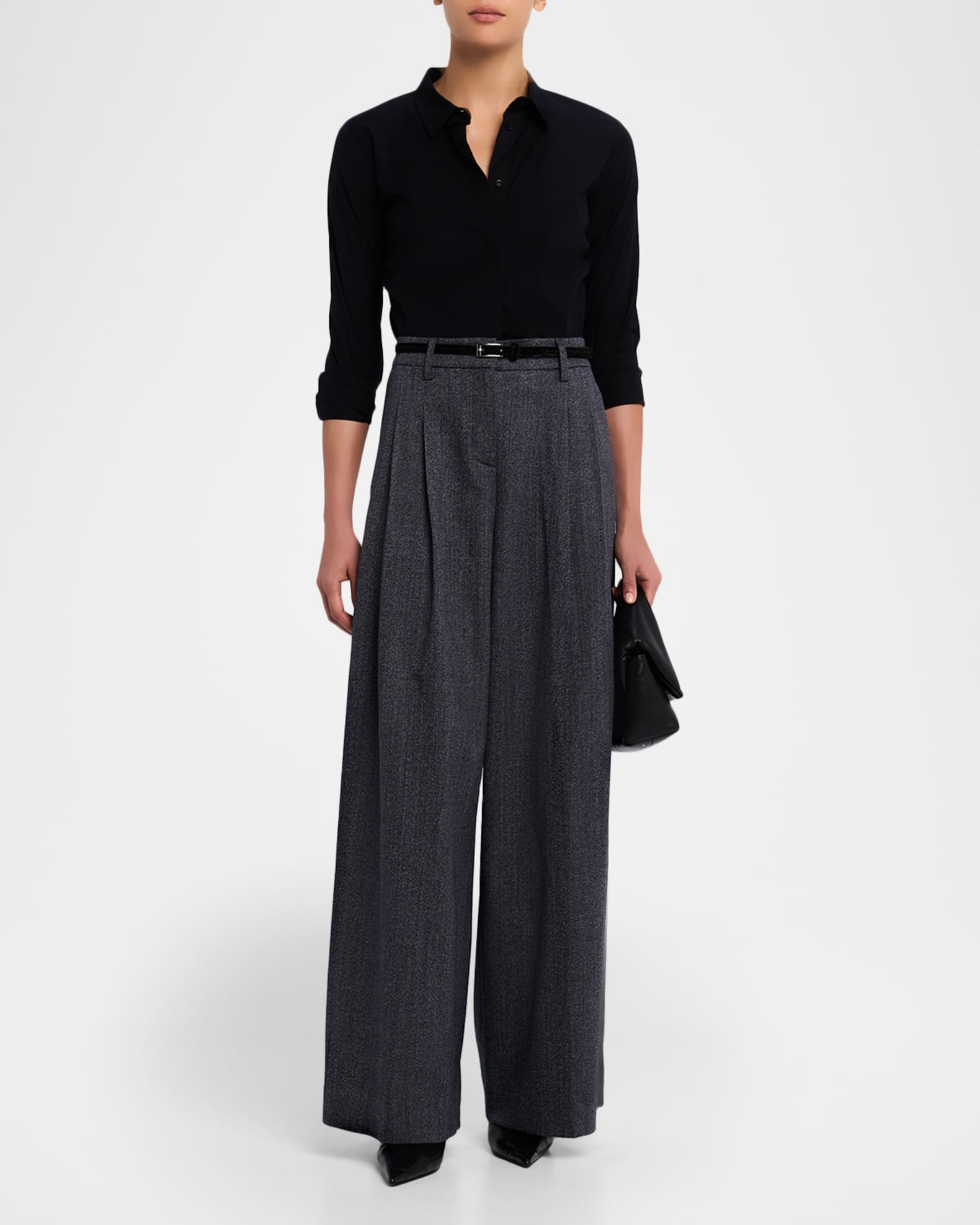 TWP Next Didi Stretch Wool Wide-Leg Trousers | Neiman Marcus