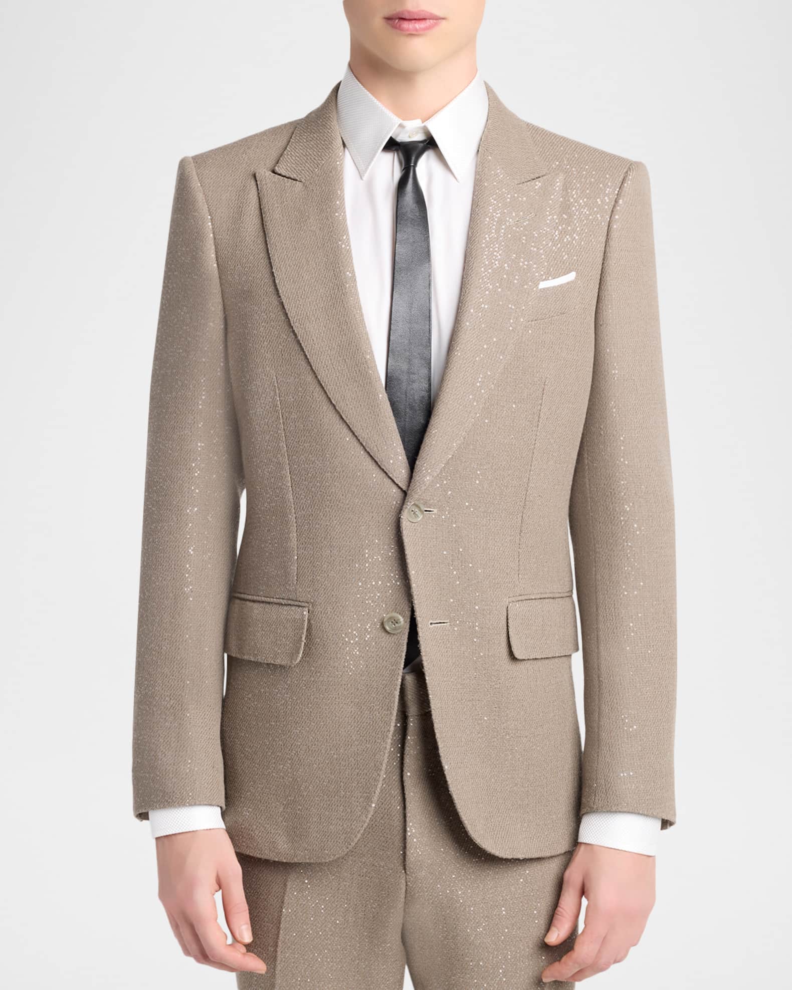 TOM FORD Men's Sequin Boucle Peak Lapel Sport Coat | Neiman Marcus