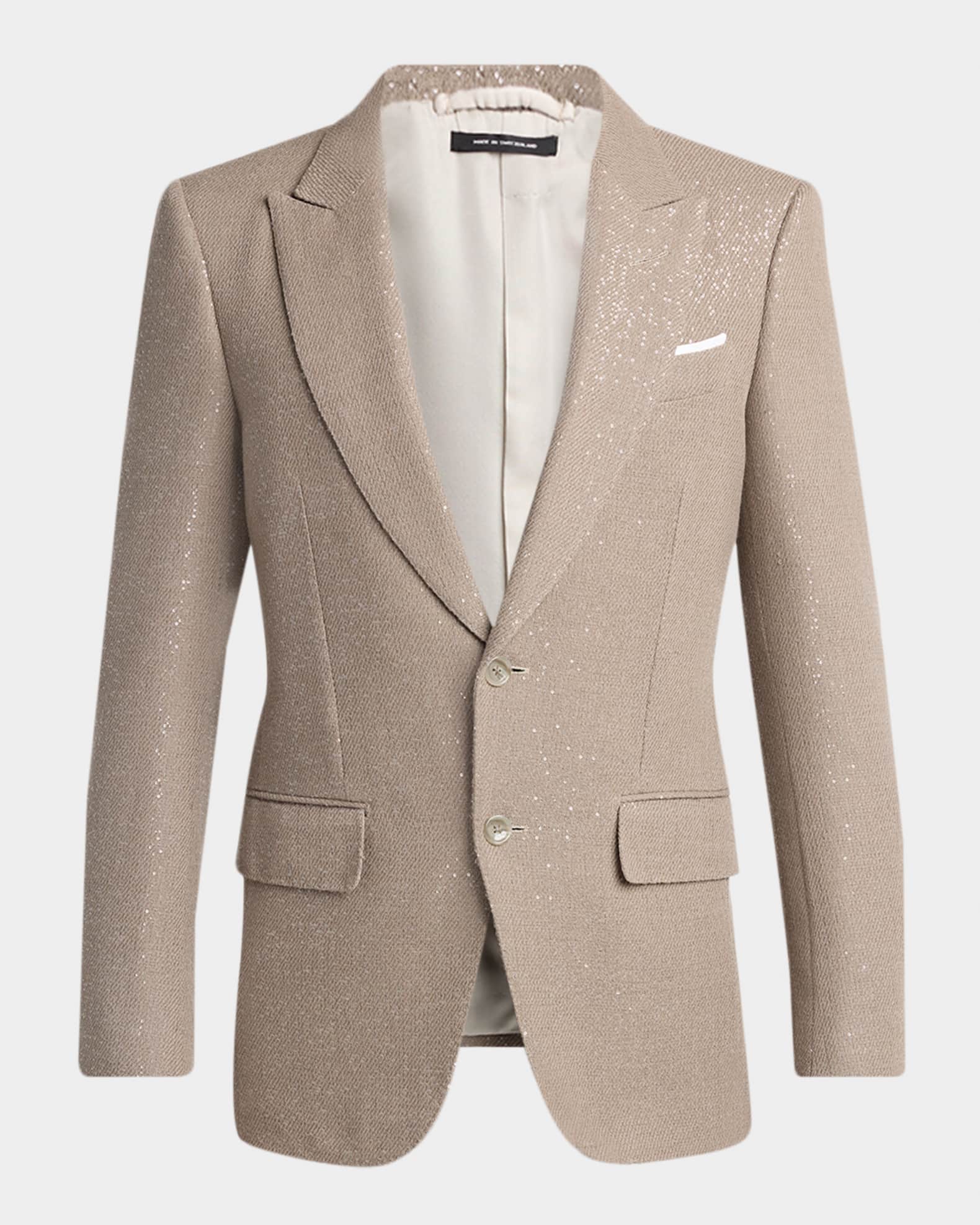TOM FORD Men's Sequin Boucle Peak Lapel Sport Coat | Neiman Marcus