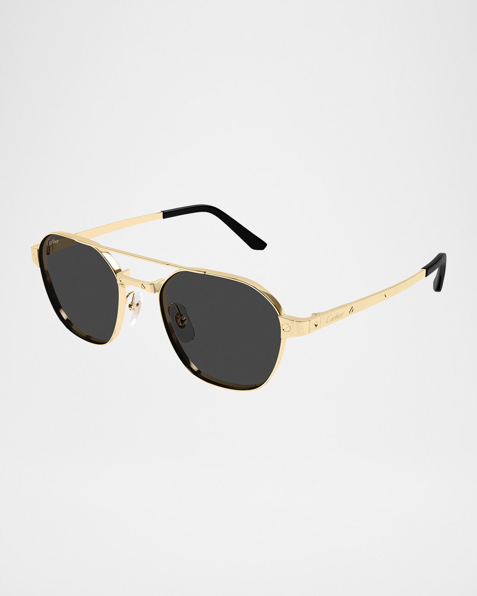 Cartier Men's Double-Bridge Metal Aviator Sunglasses | Neiman Marcus