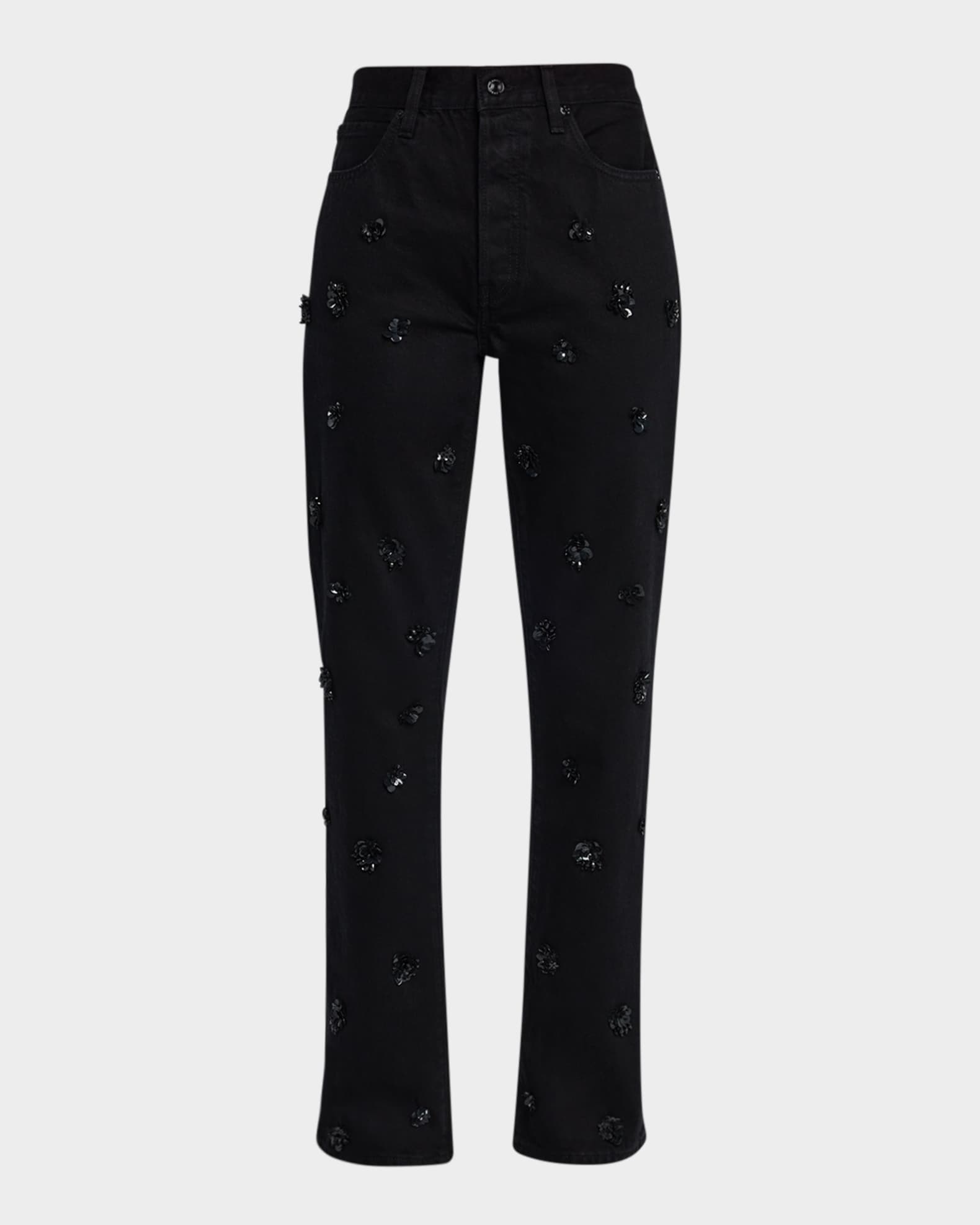 FRAME The Embellished Vertical Jeans | Neiman Marcus