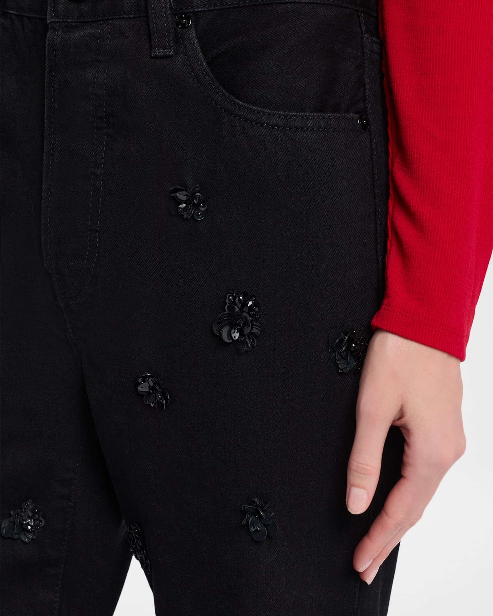 FRAME The Embellished Vertical Jeans | Neiman Marcus