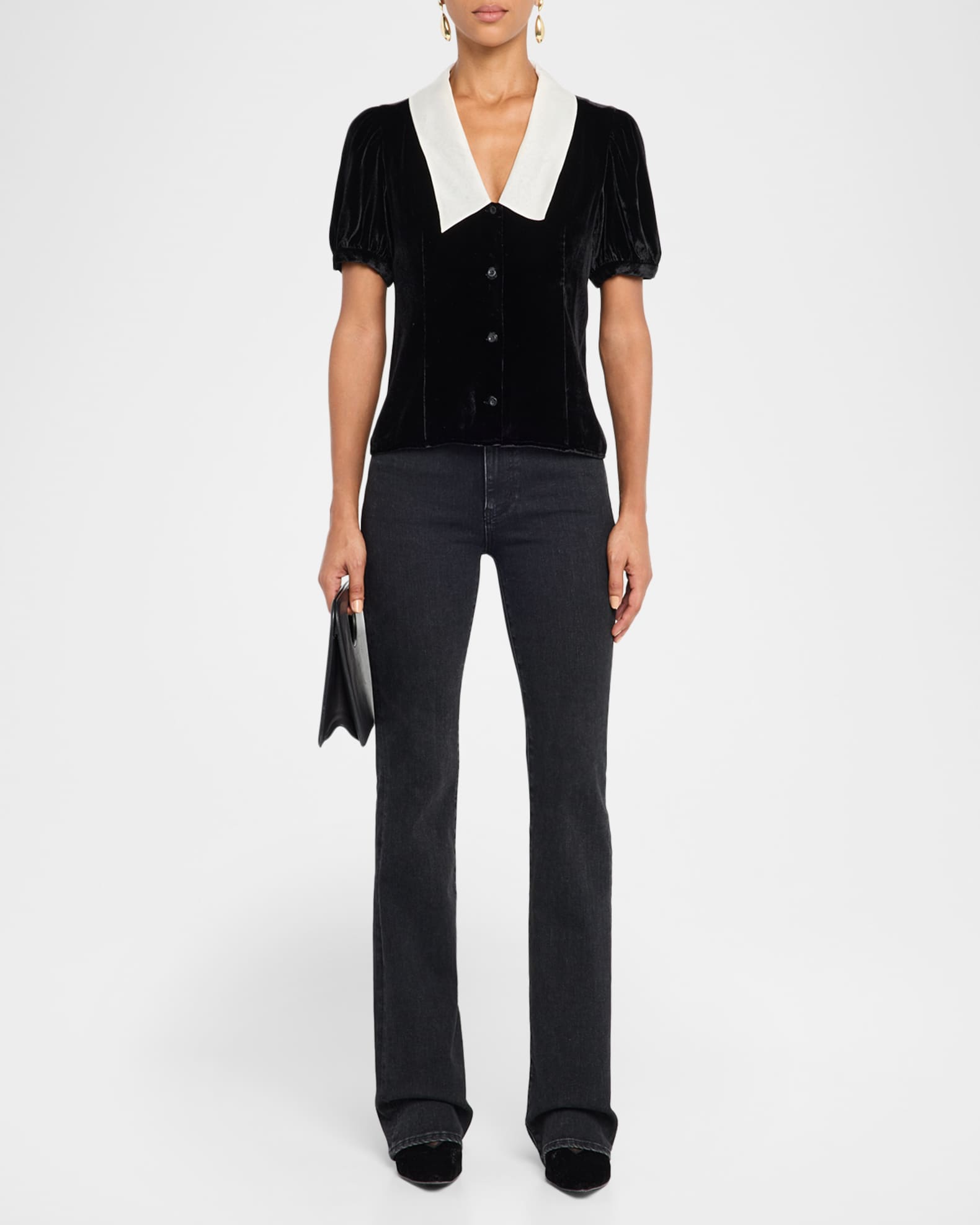 FRAME The Velvet Sailor Button-Front Shirt | Neiman Marcus