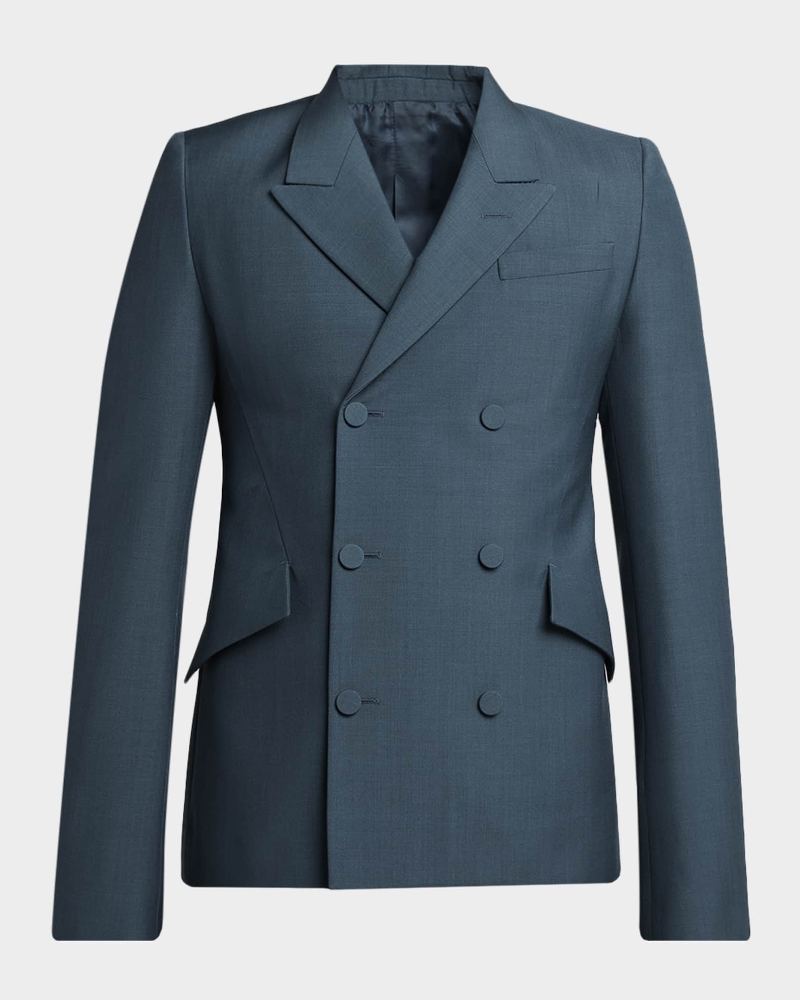 McQueen Men's Wool Double-Breasted Peak Lapel Sport Coat | Neiman Marcus