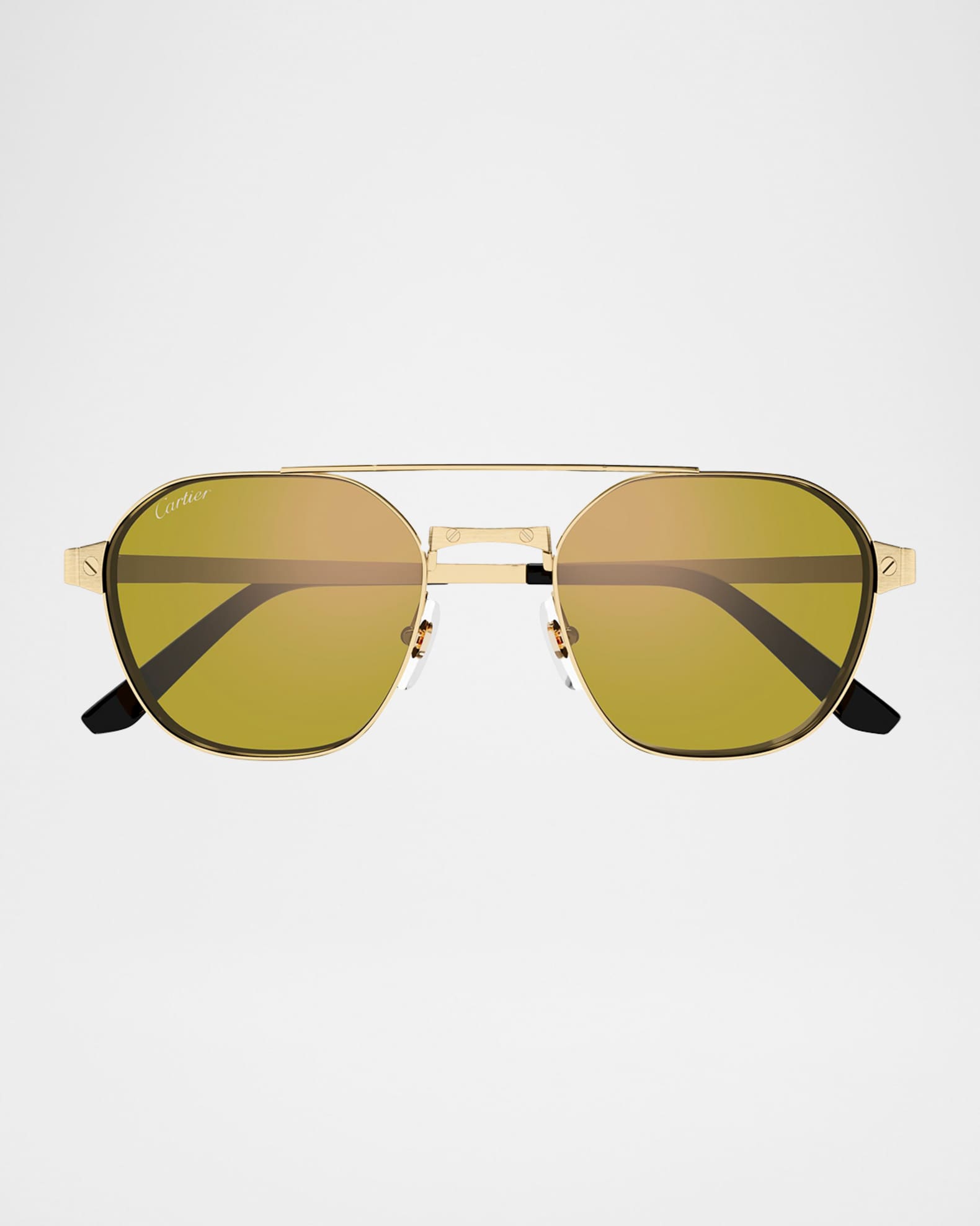 Cartier Men's Double-Bridge Metal Aviator Sunglasses | Neiman Marcus