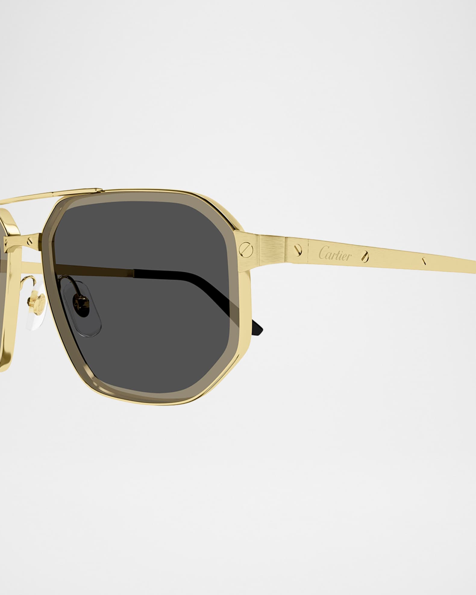 Cartier Men's Double-Bridge Titanium Aviator Sunglasses | Neiman Marcus