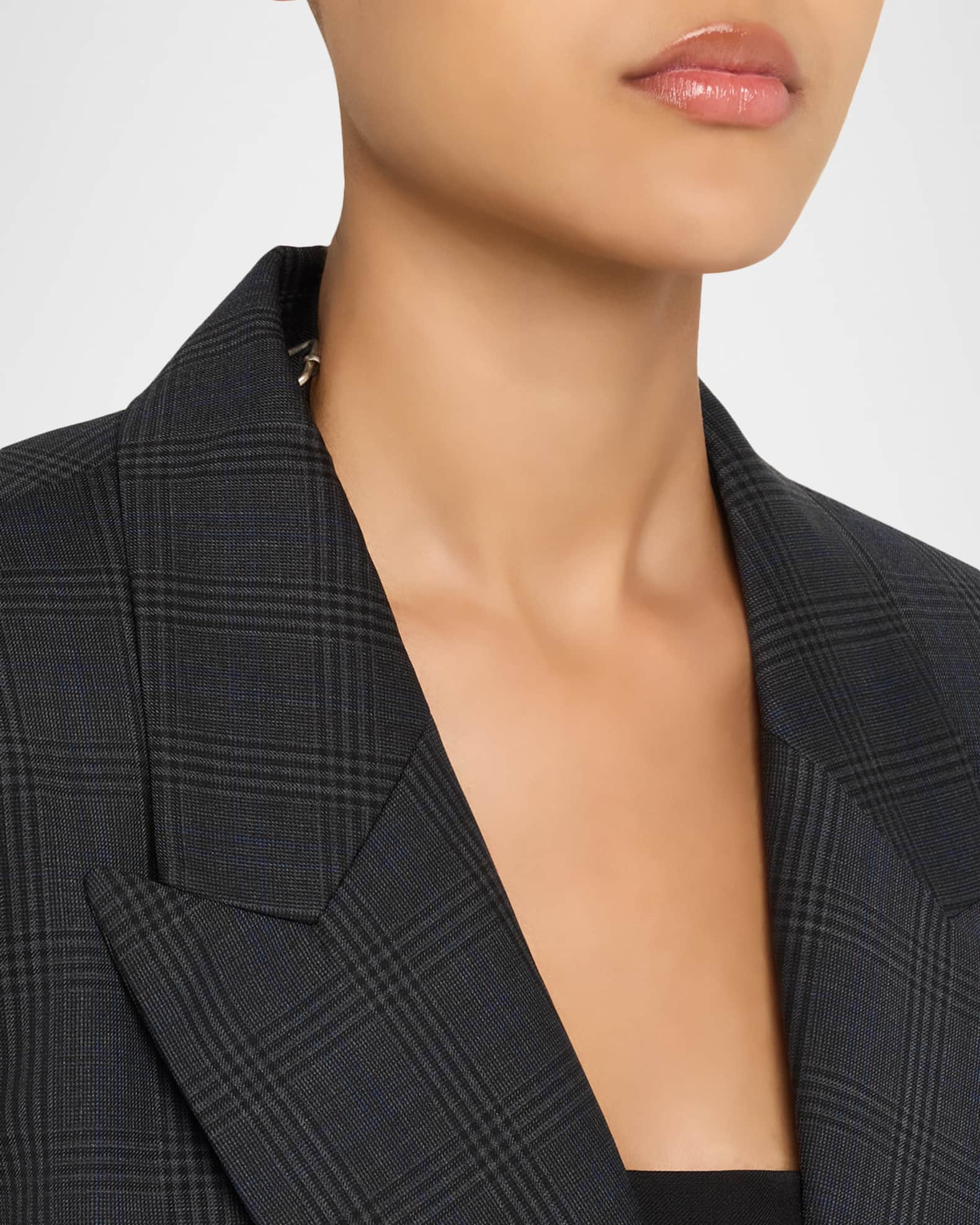 Courtney Zheng Danique Wool Check Coat | Neiman Marcus